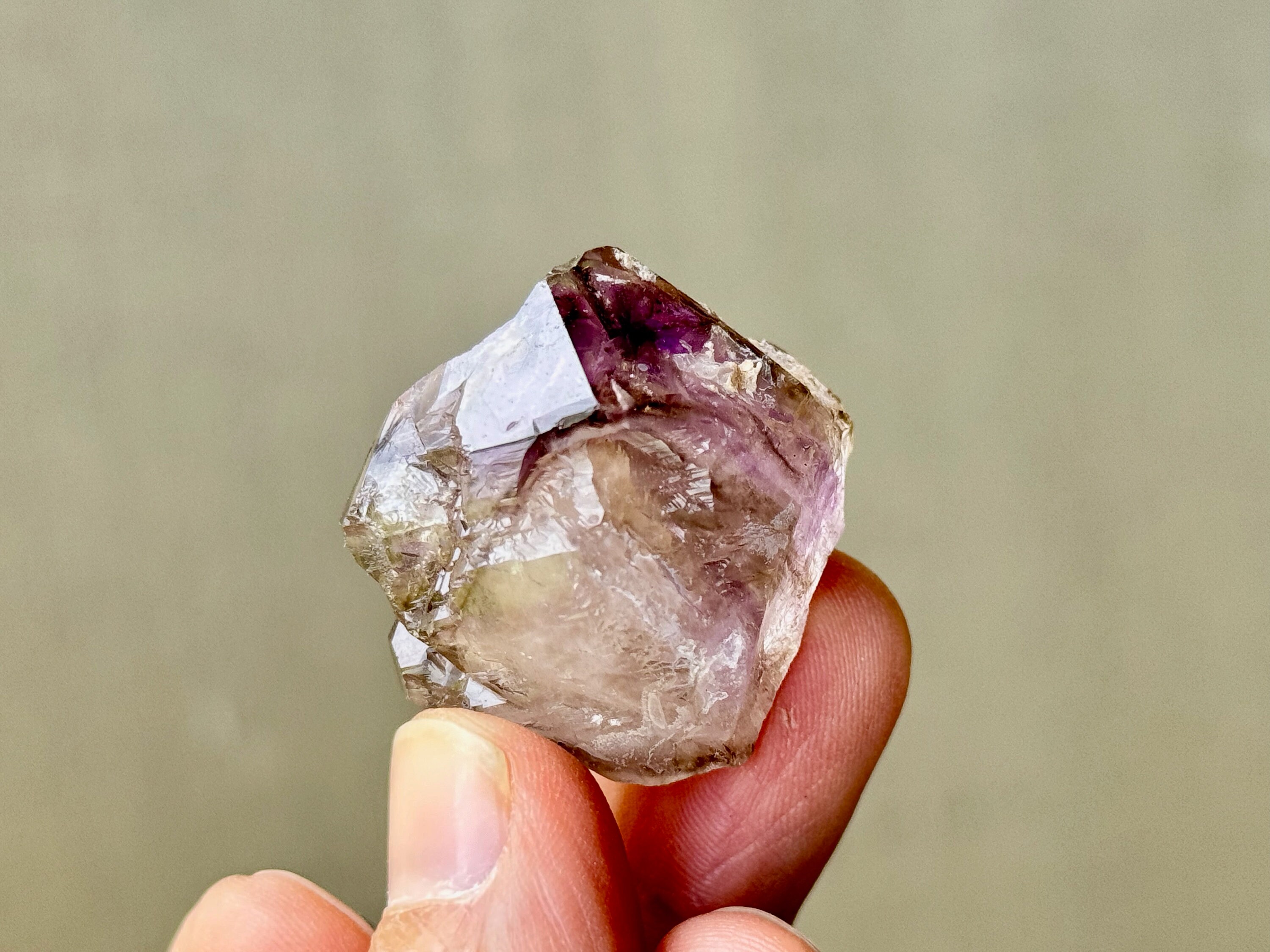 Elestial Smoky Jacare Quartz with Amethyst Inclusion, Grounding and ...