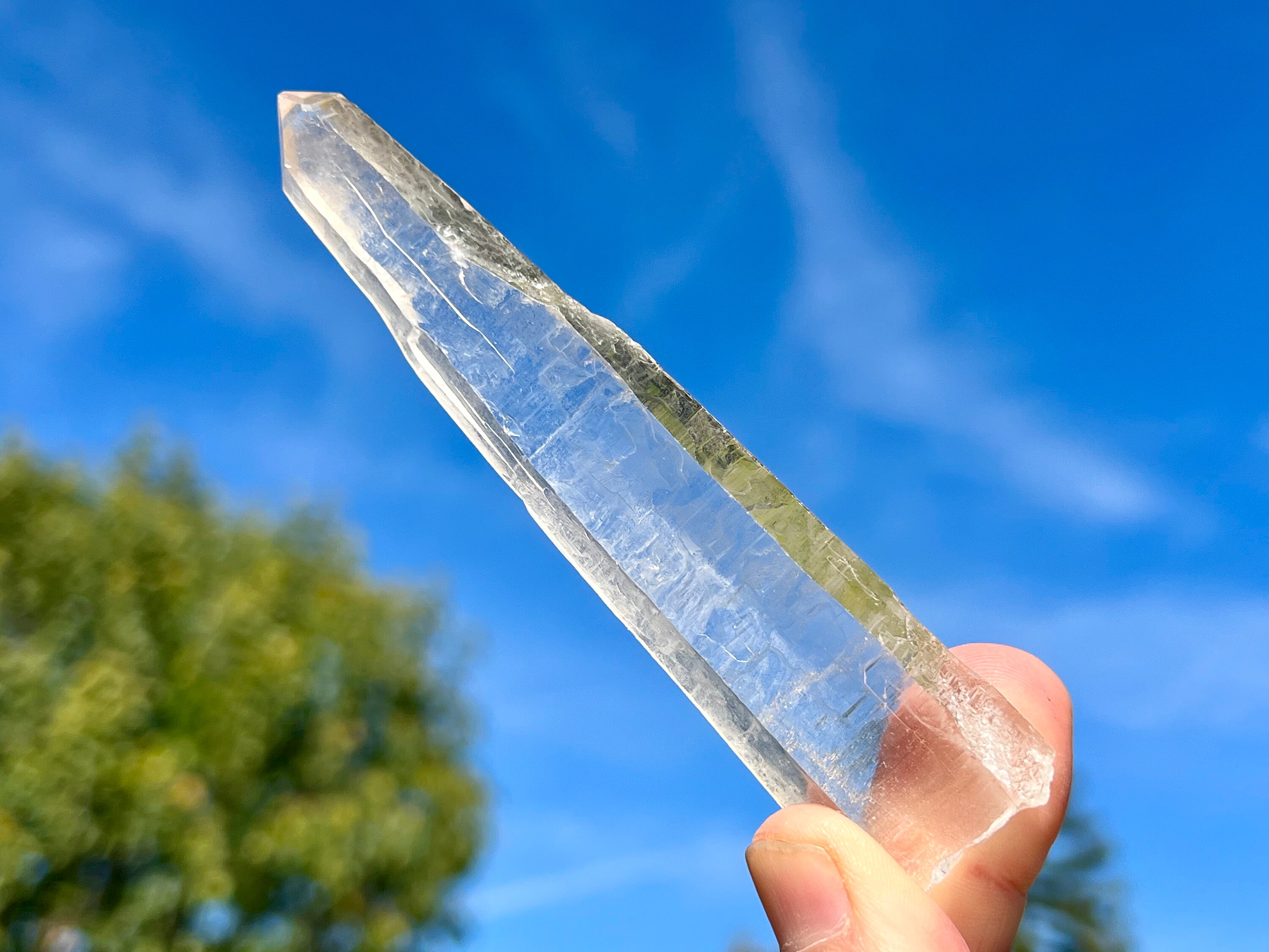 Laser Quartz Crystal, Water Clear Quartz with Naturally Etchings, New ...