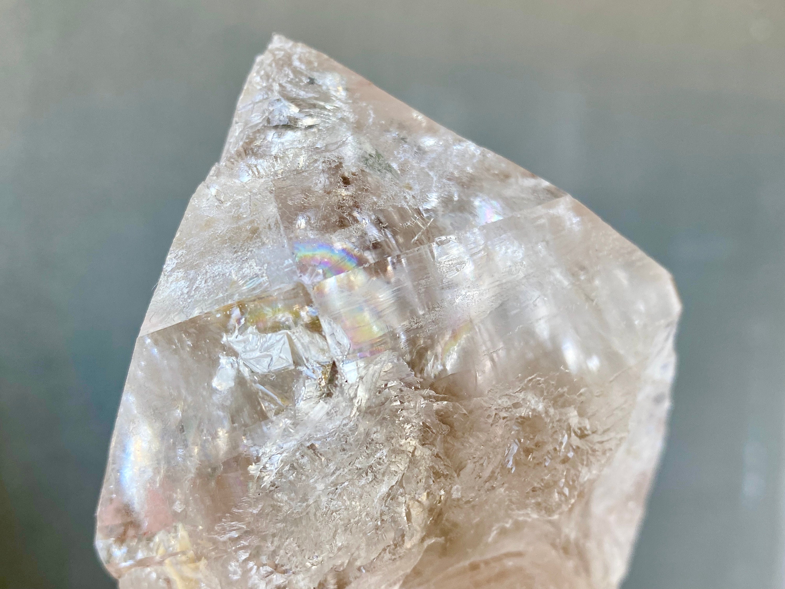 Elestial Quartz with Rainbow and Etched Facets, 500g, Old Find ...