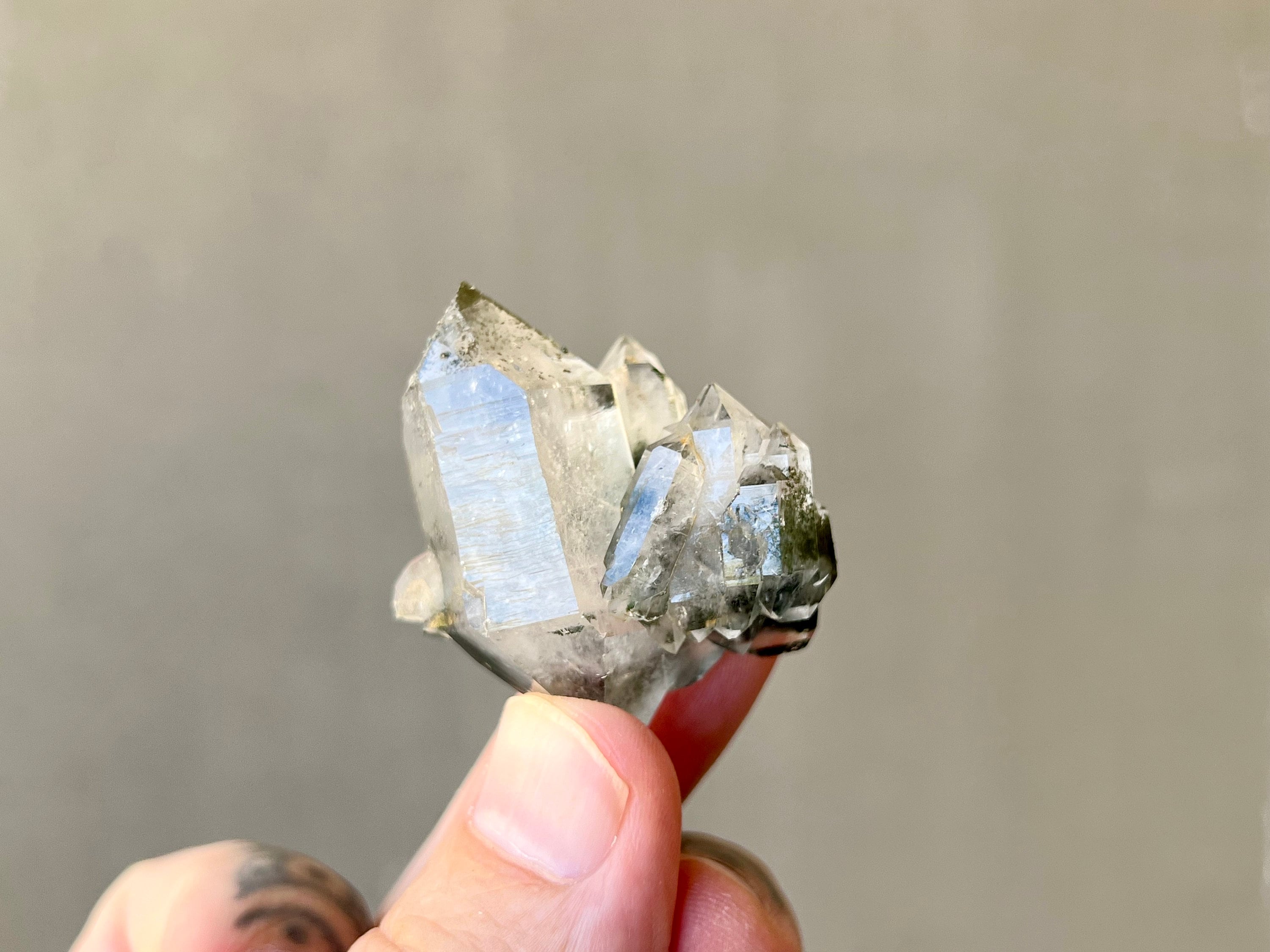 Green Chlorite Phantom Quartz Crystal, Double Terminated, New Find ...