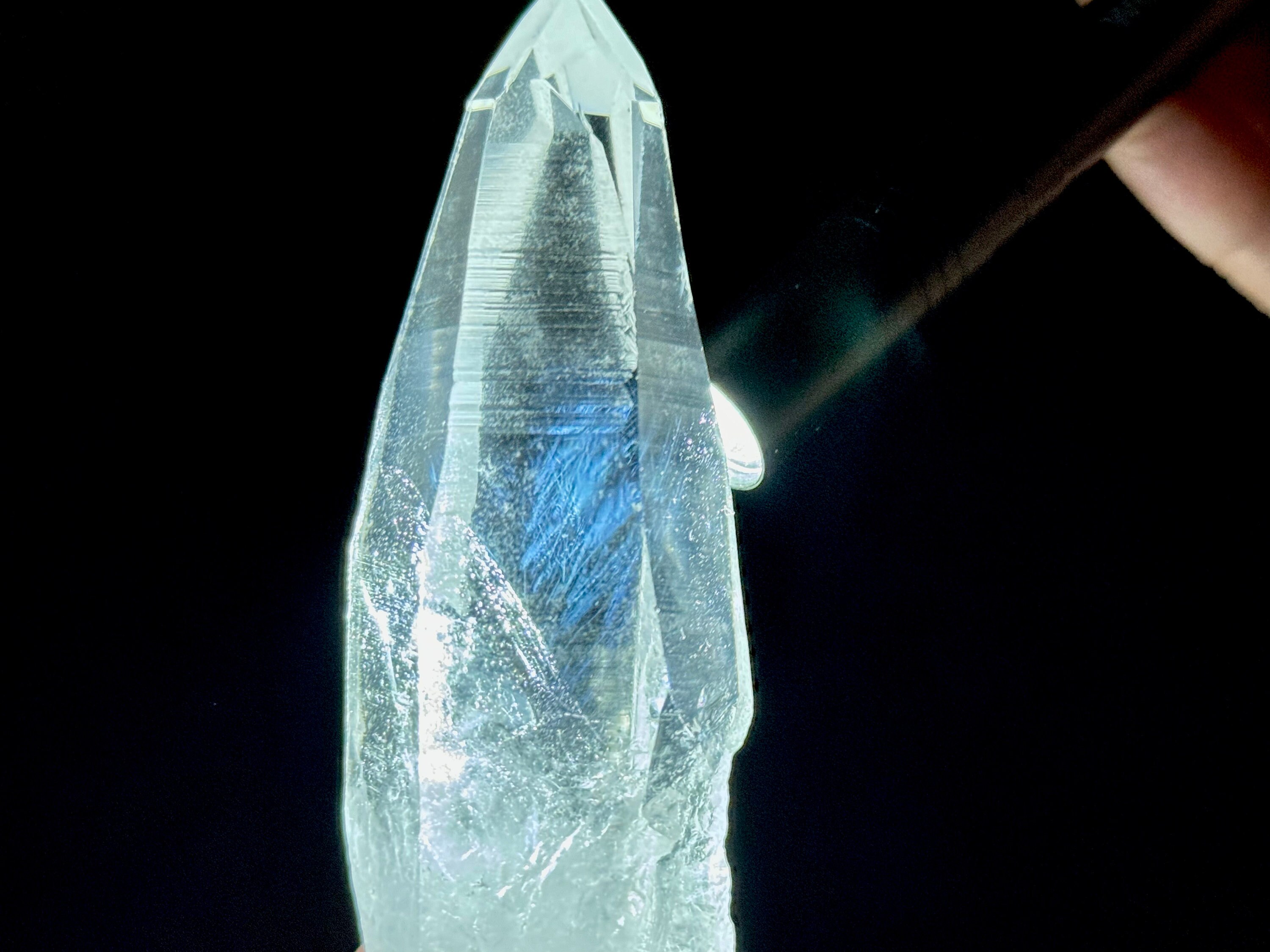 Blue Needle Lemurian Quartz in a Rare Dow Formation, 161g, New Find ...