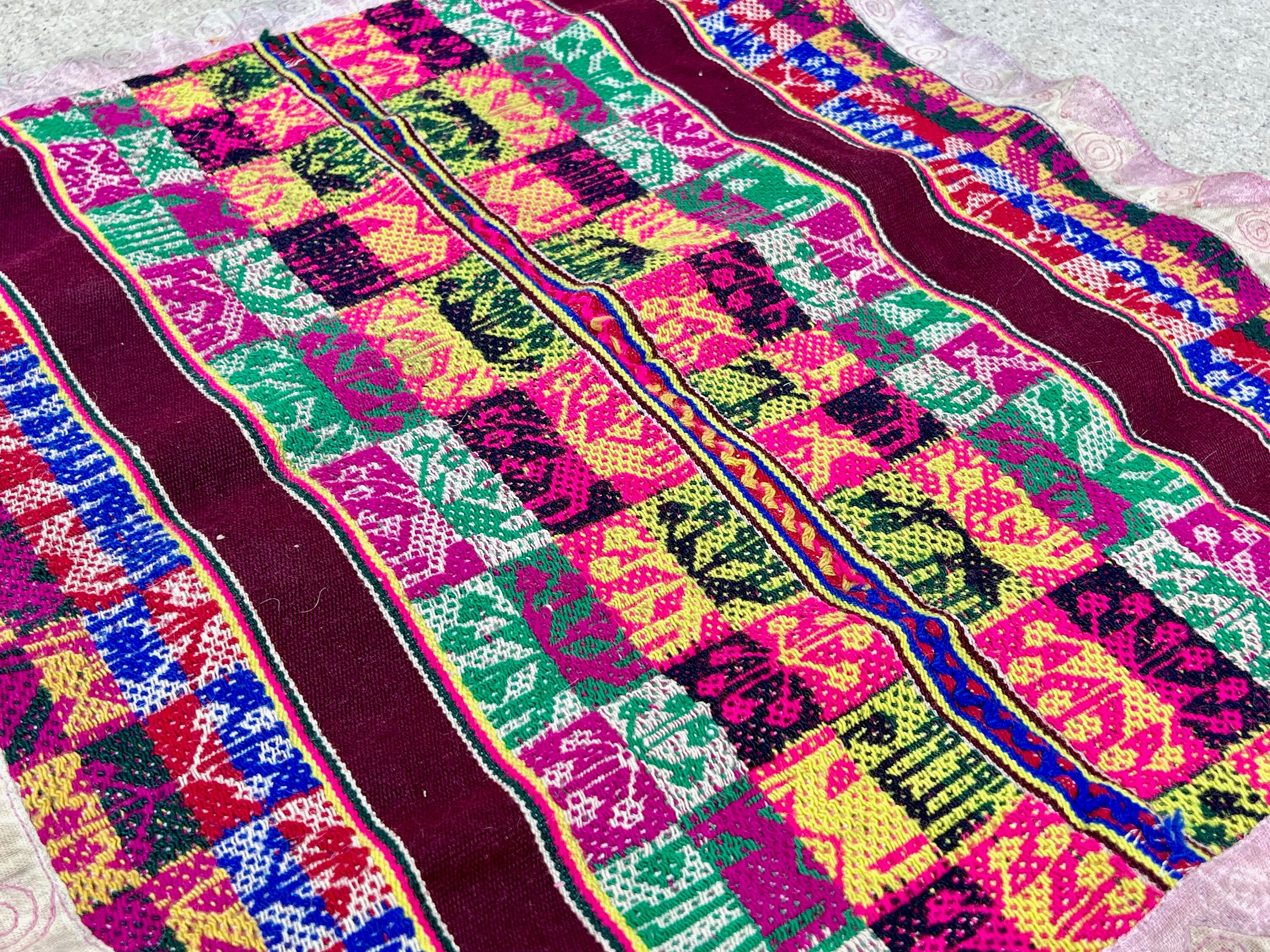 Vintage Peruvian Manta Cloth from Ausungate, 23 x 21, Hand Woven Andean ...