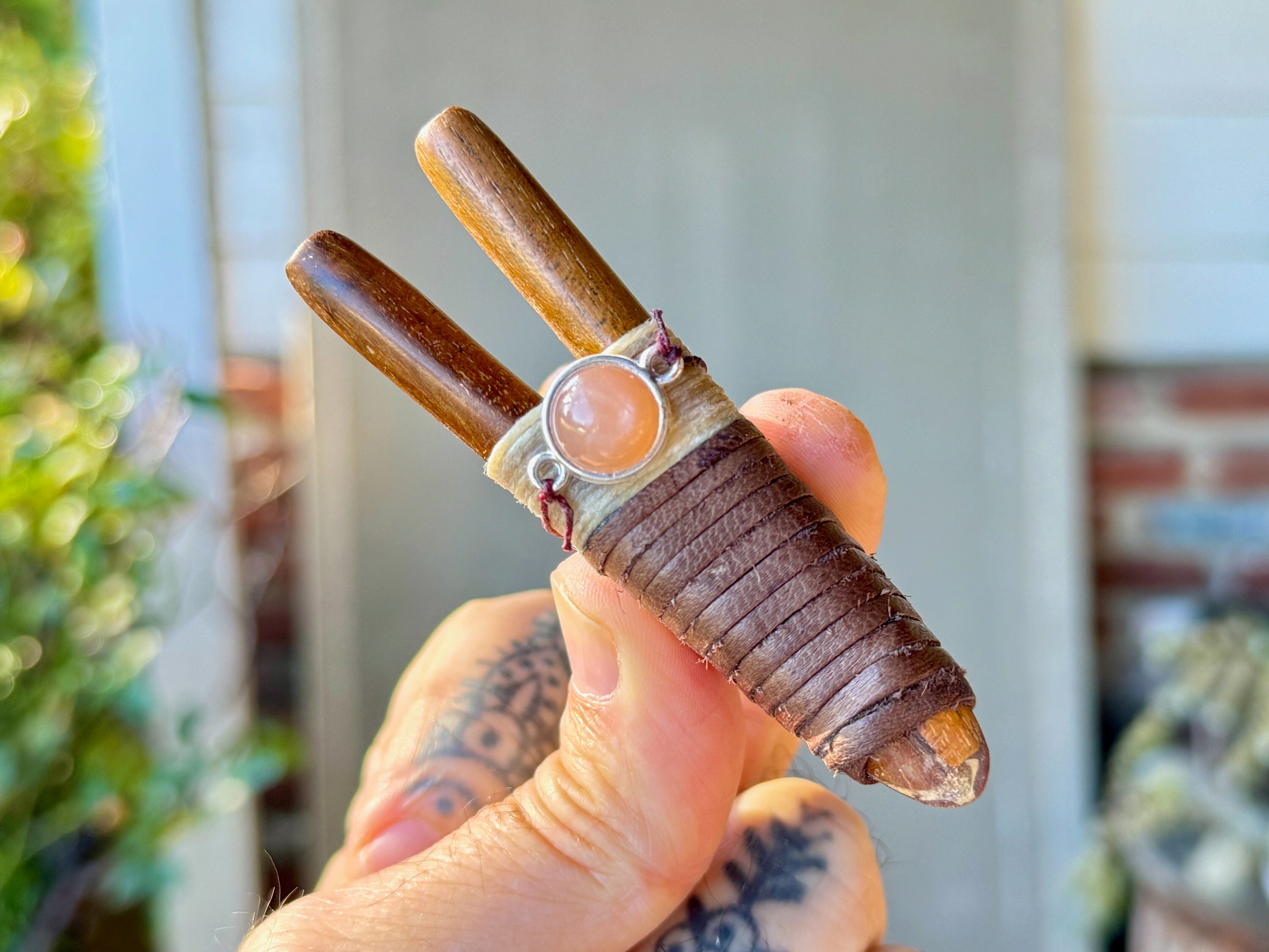 Double Kuripe Pipe, Handcrafted Natural Wood Double Barrel Kuripe with ...