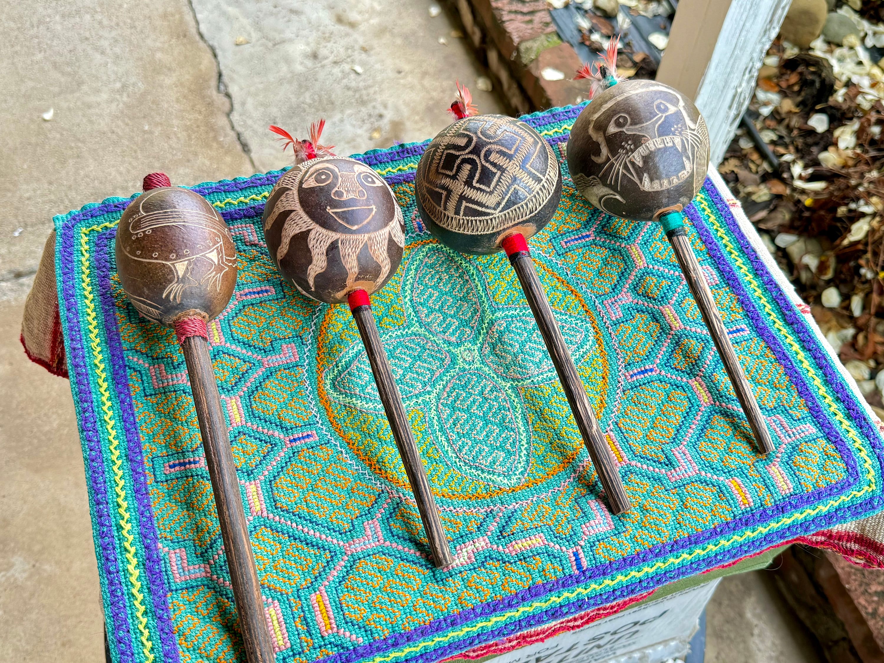 Shipibo Rattle with Bird, Sun and Moon, or Jaguar and Serpent ...