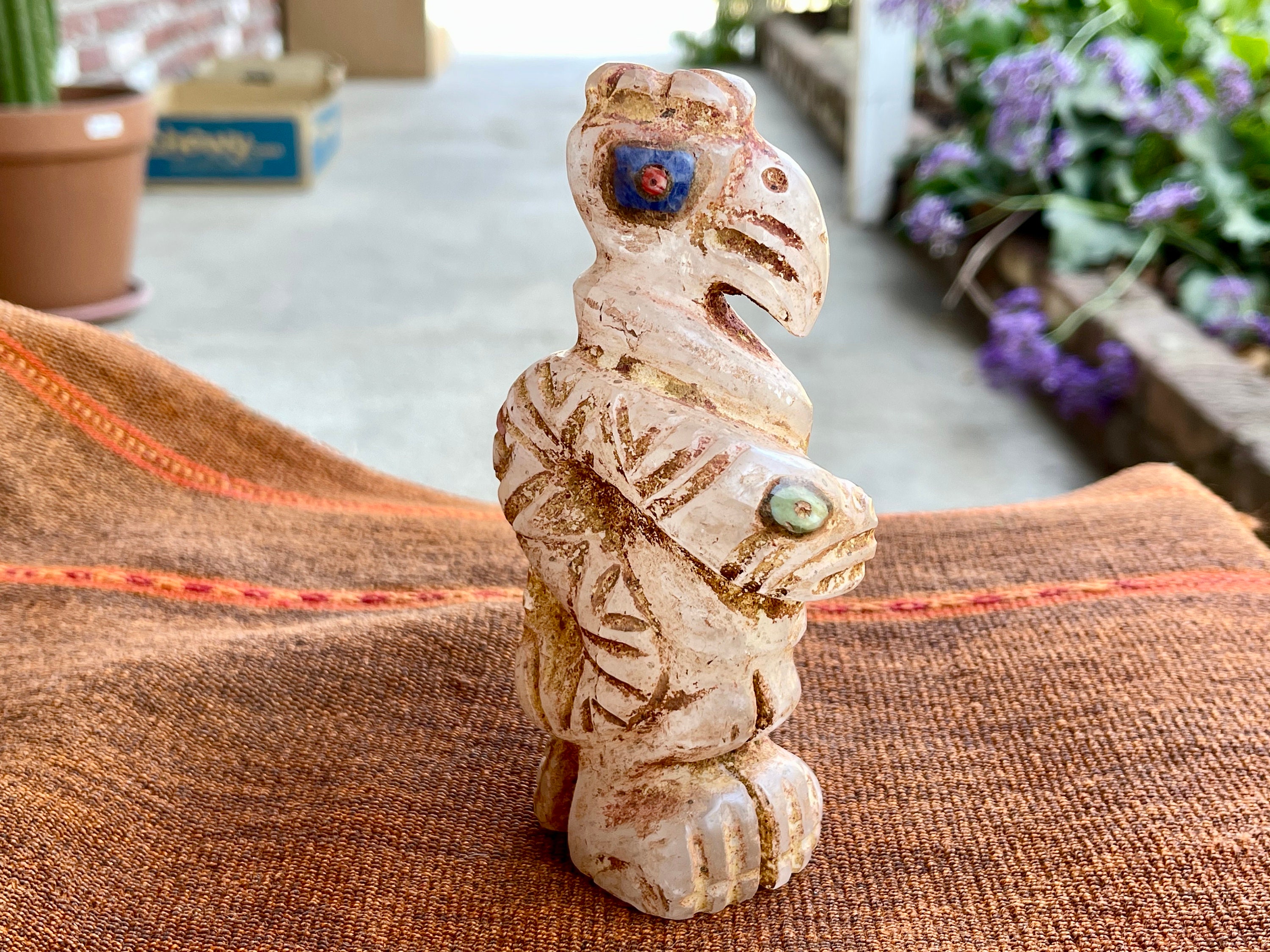 Condor and Serpent Statue by José Aguilar, Carved Crystal Condor and ...