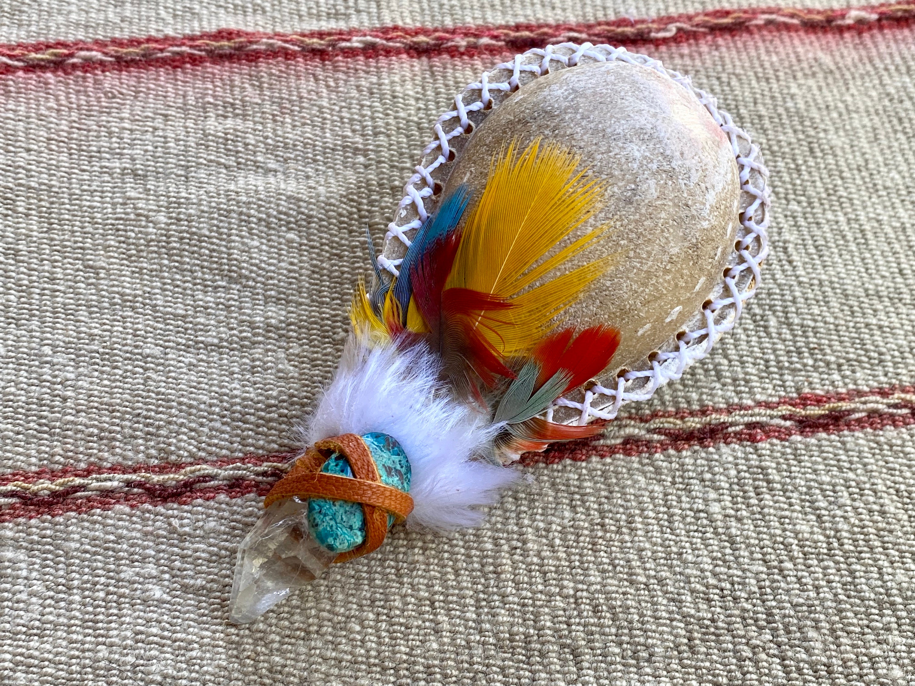 Shaman Rattle with Lemurian Quartz, SCRATCH AND DENT, Traditional ...