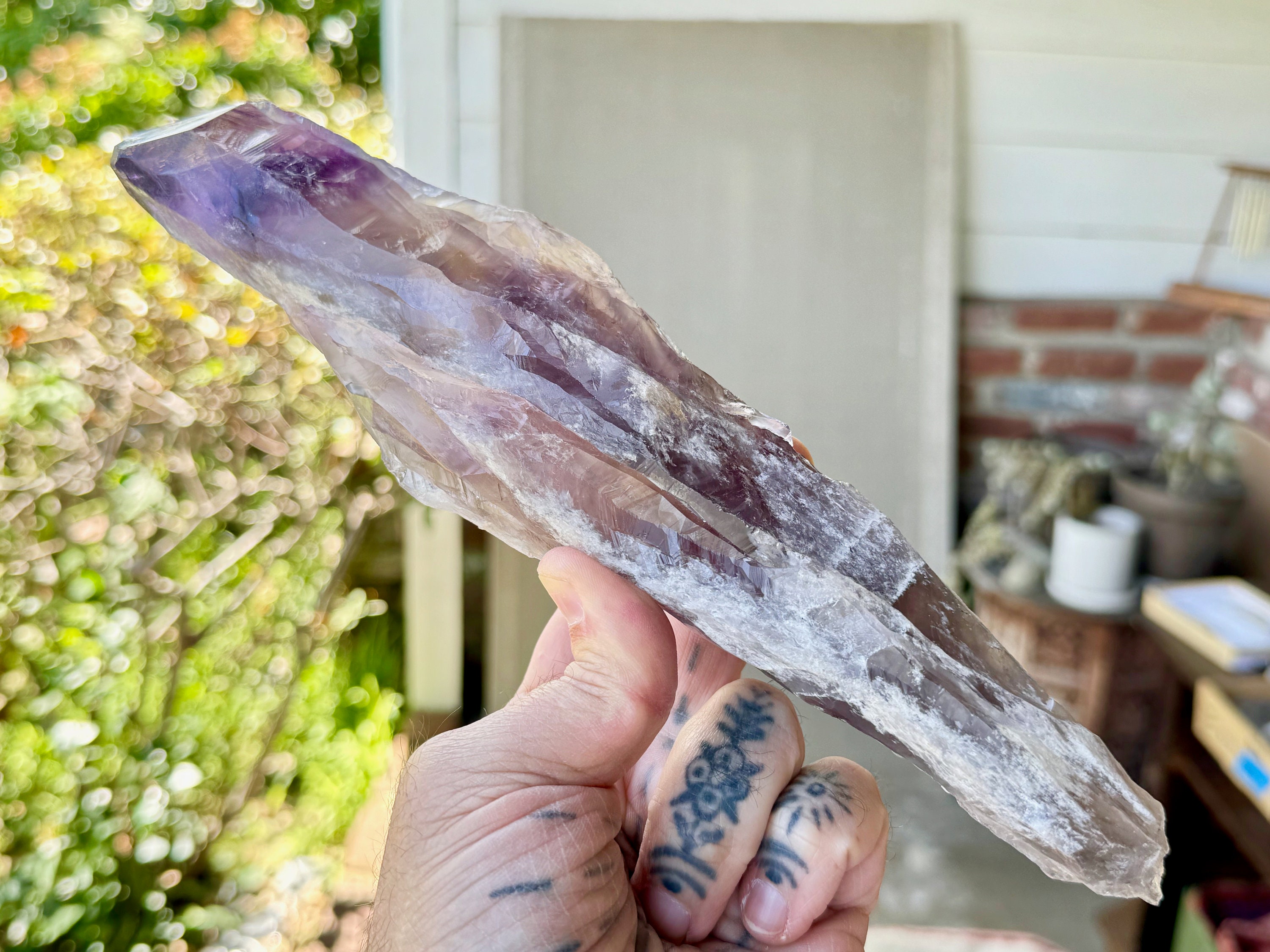 Dragon Tooth Amethyst with Vibrant Color and Pyramidal Phantoms, 10.5 ...