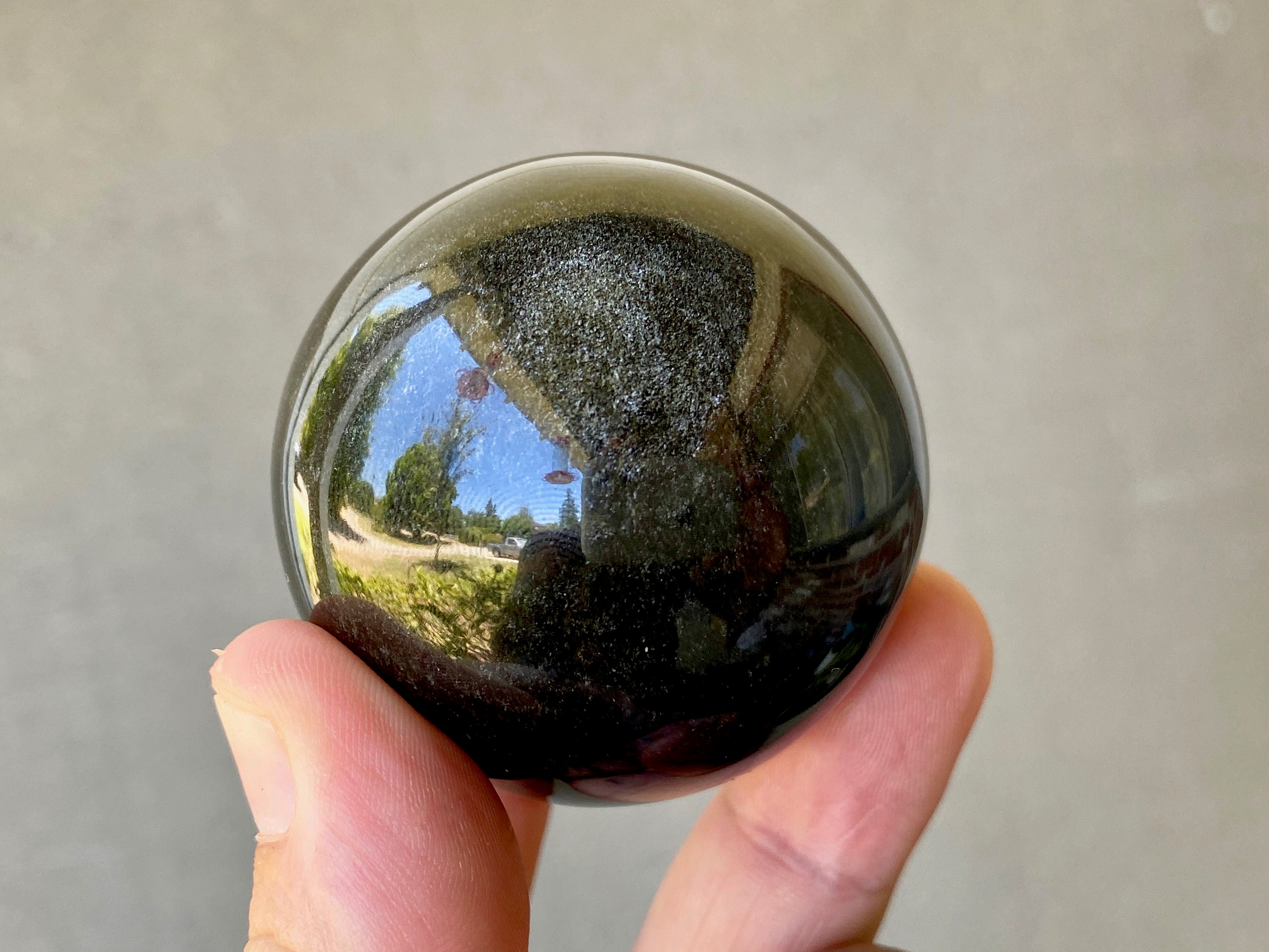 Obsidian Sphere, 2 Silver Sheen Obsidian Crystal Ball, For Protection ...