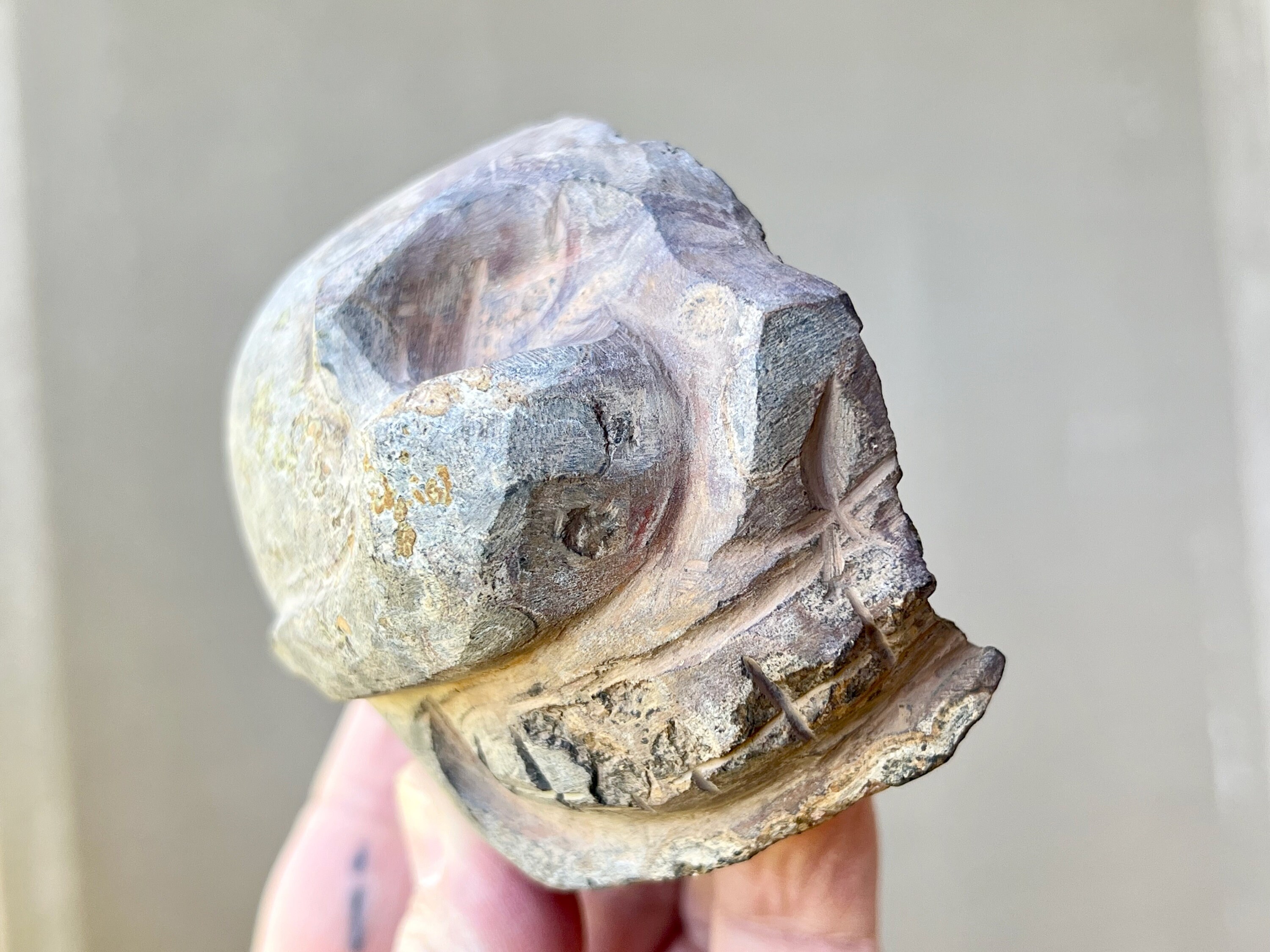 Peruvian Stone Skull, Hand Carved Amethyst and Quartz Crystal Skull ...