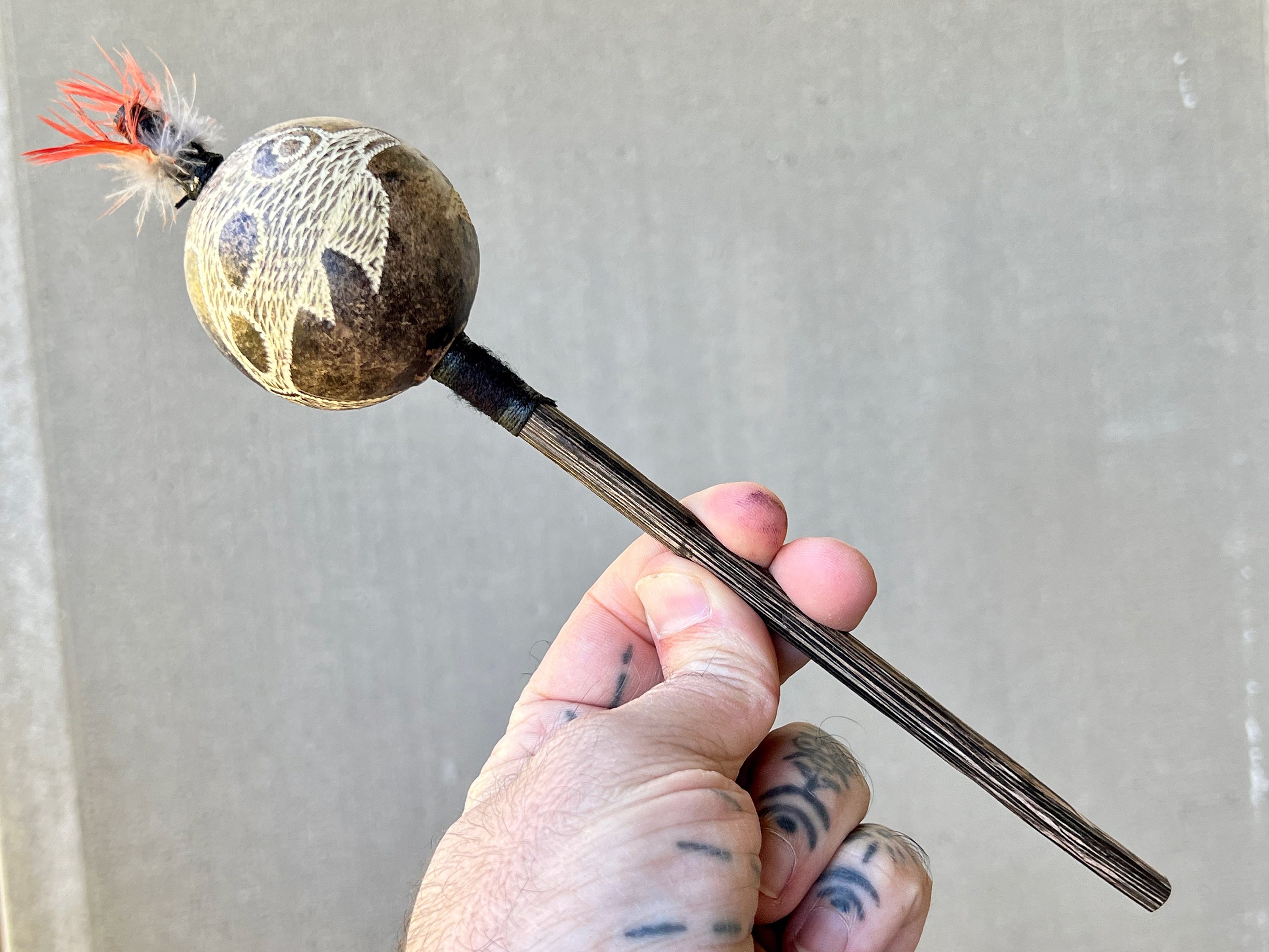 Shaman Rattle with Butterfly, Hummingbird or Dolphin, Traditional Small ...