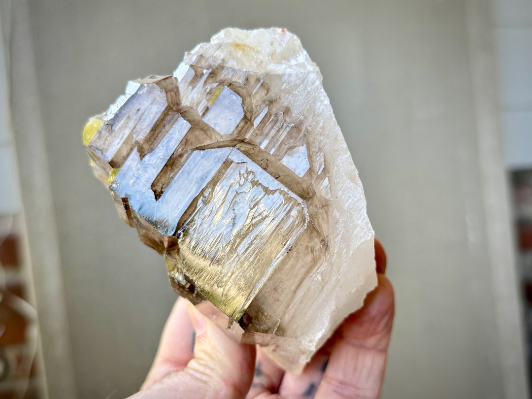 Elestial Jacare Quartz With Beautiful Smoky Overgrowth and Lustrous ...