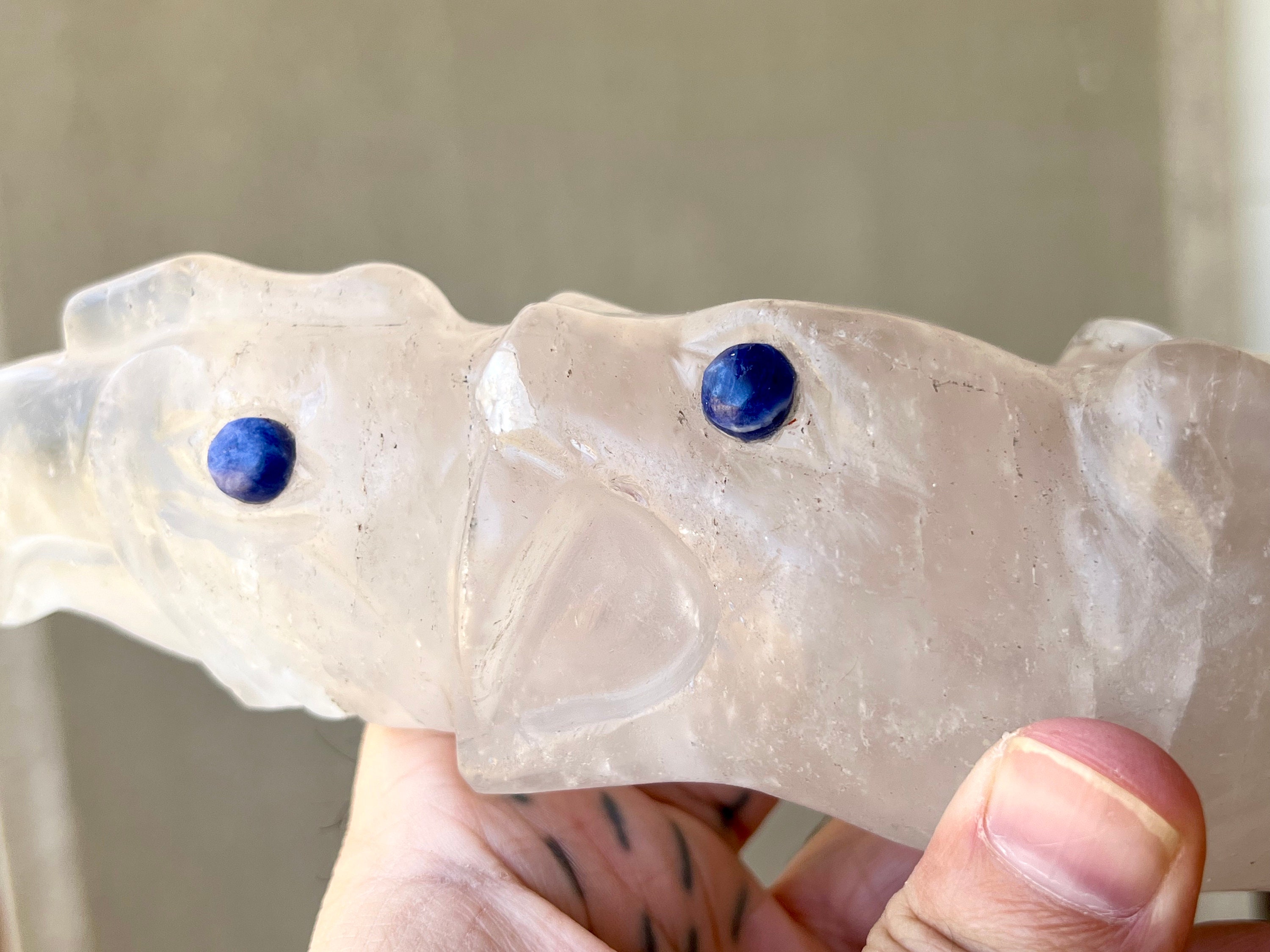 Incan Trilogy Crystal by Peruvian Artist Arturo Huarhua, Carved Quartz ...