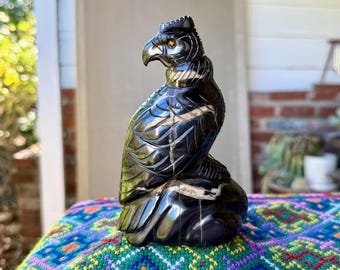 Andean Condor Statue, Hand Carved Black Onyx Condor, MINOR SCRATCH ...