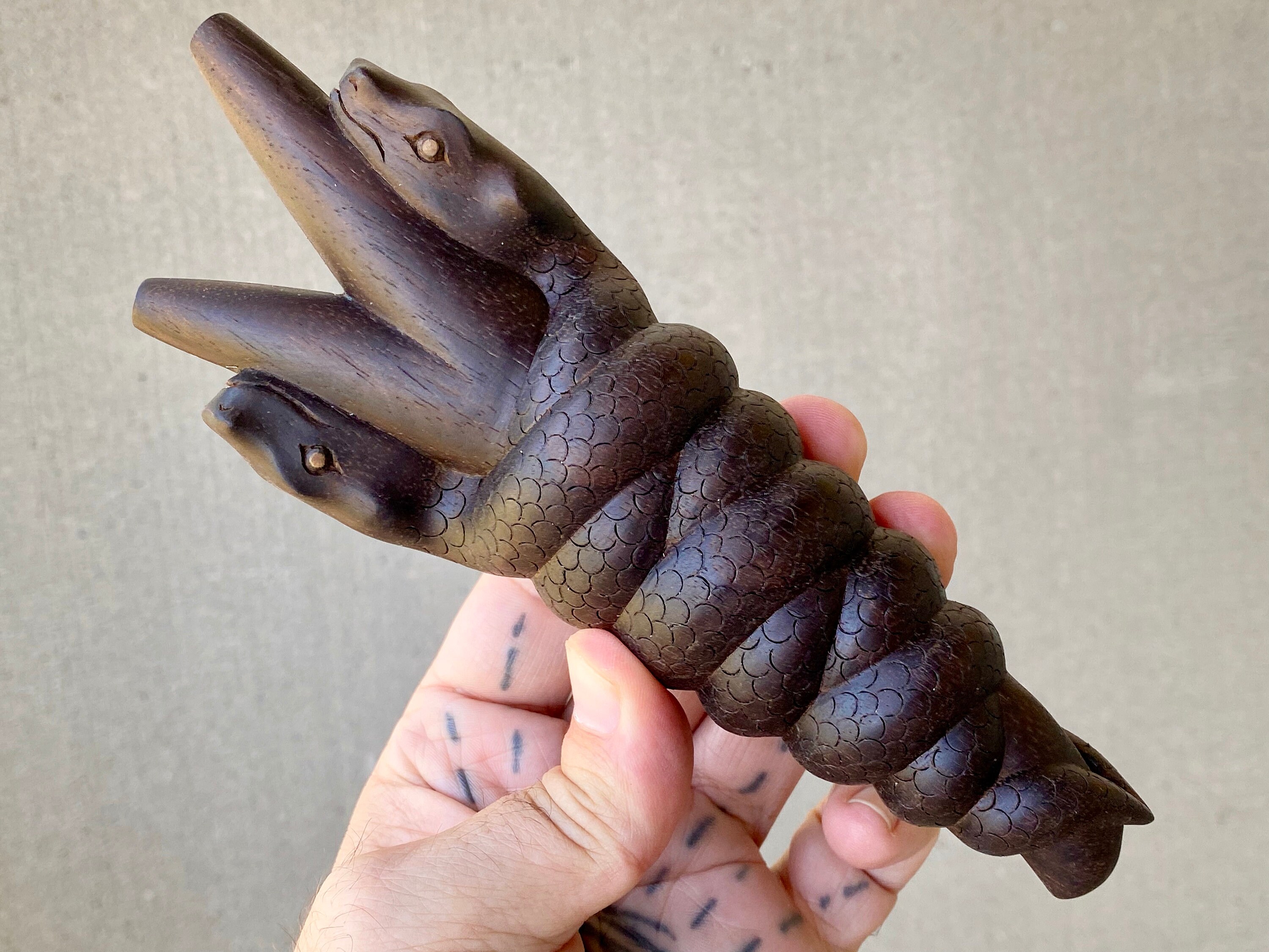 Serpent Kuripe, Solid Wood Snake Kuripe, Single Block Kuripe, Hand ...