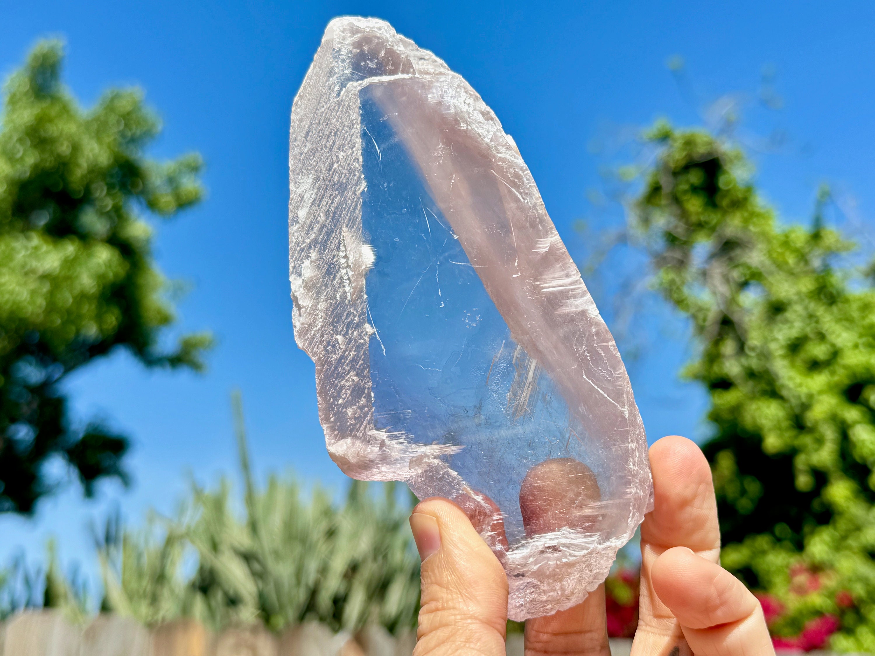 Pink Selenite with Lithium Inclusion, 359g, New Find, Water Clear ...