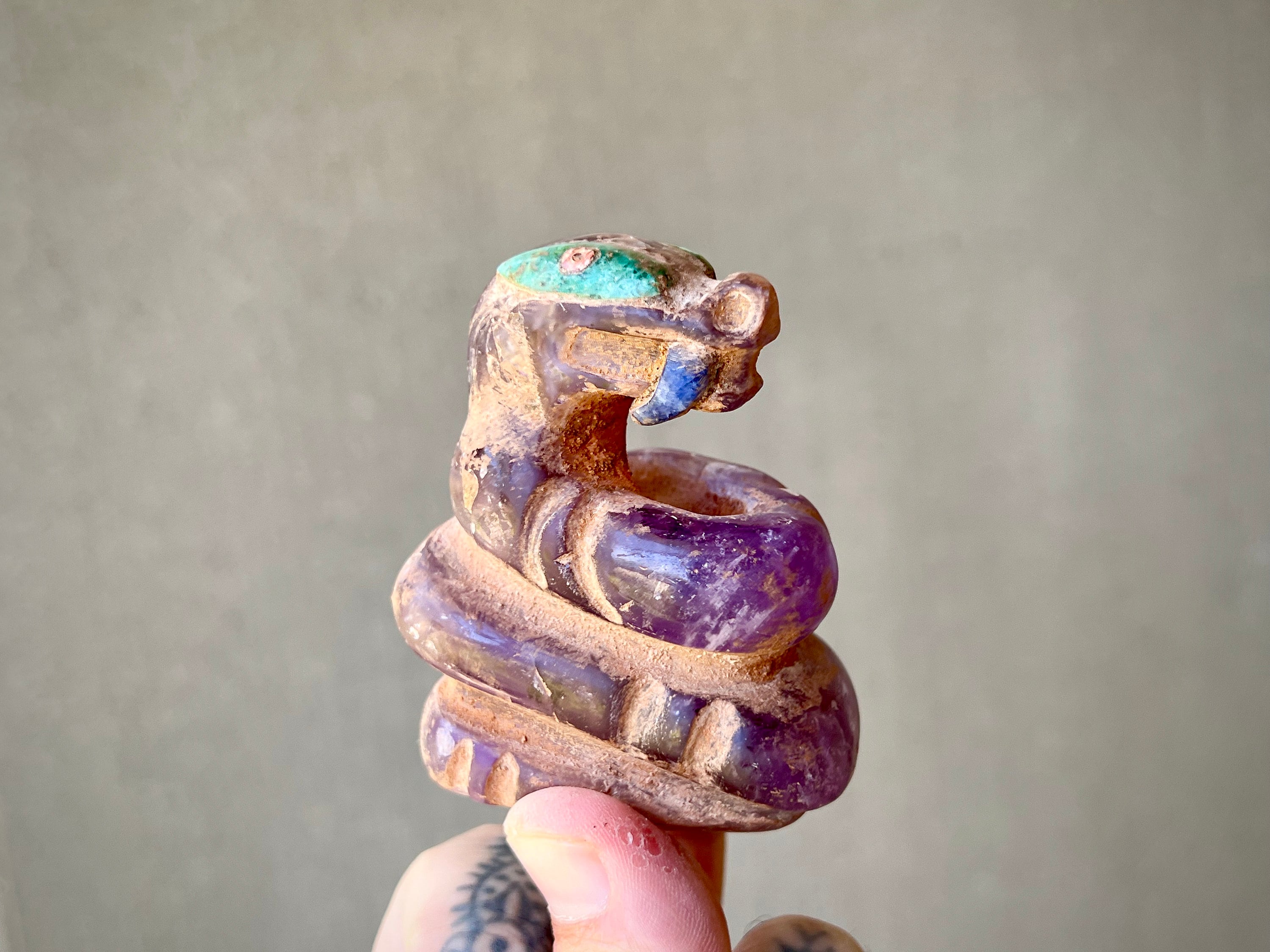 Amethyst Serpent by José Aguilar, Carved Crystal Snake for Plant ...