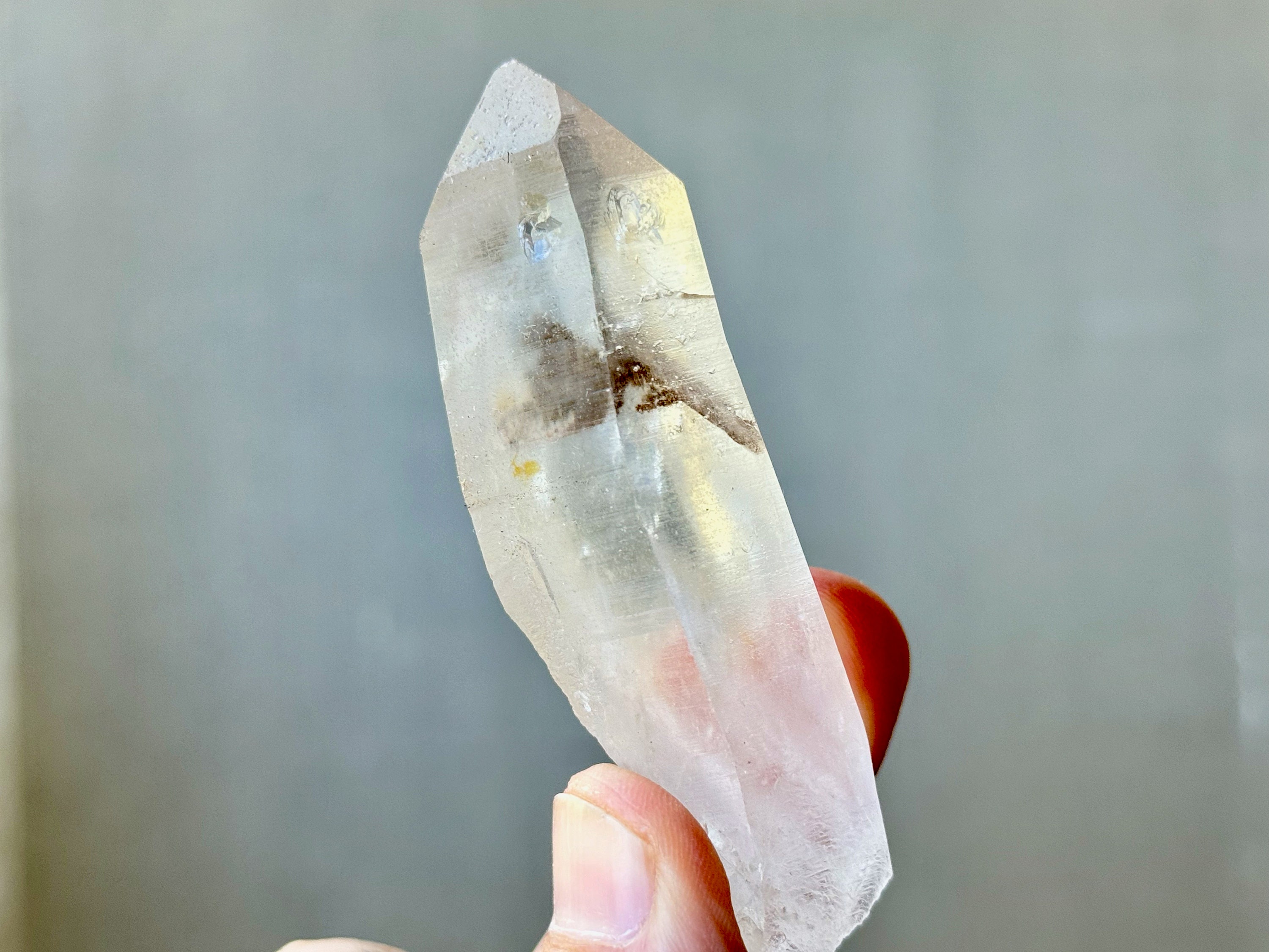 Red Phantom Lemurian Quartz with Pyramidal Hematite Phantom Inclusion ...