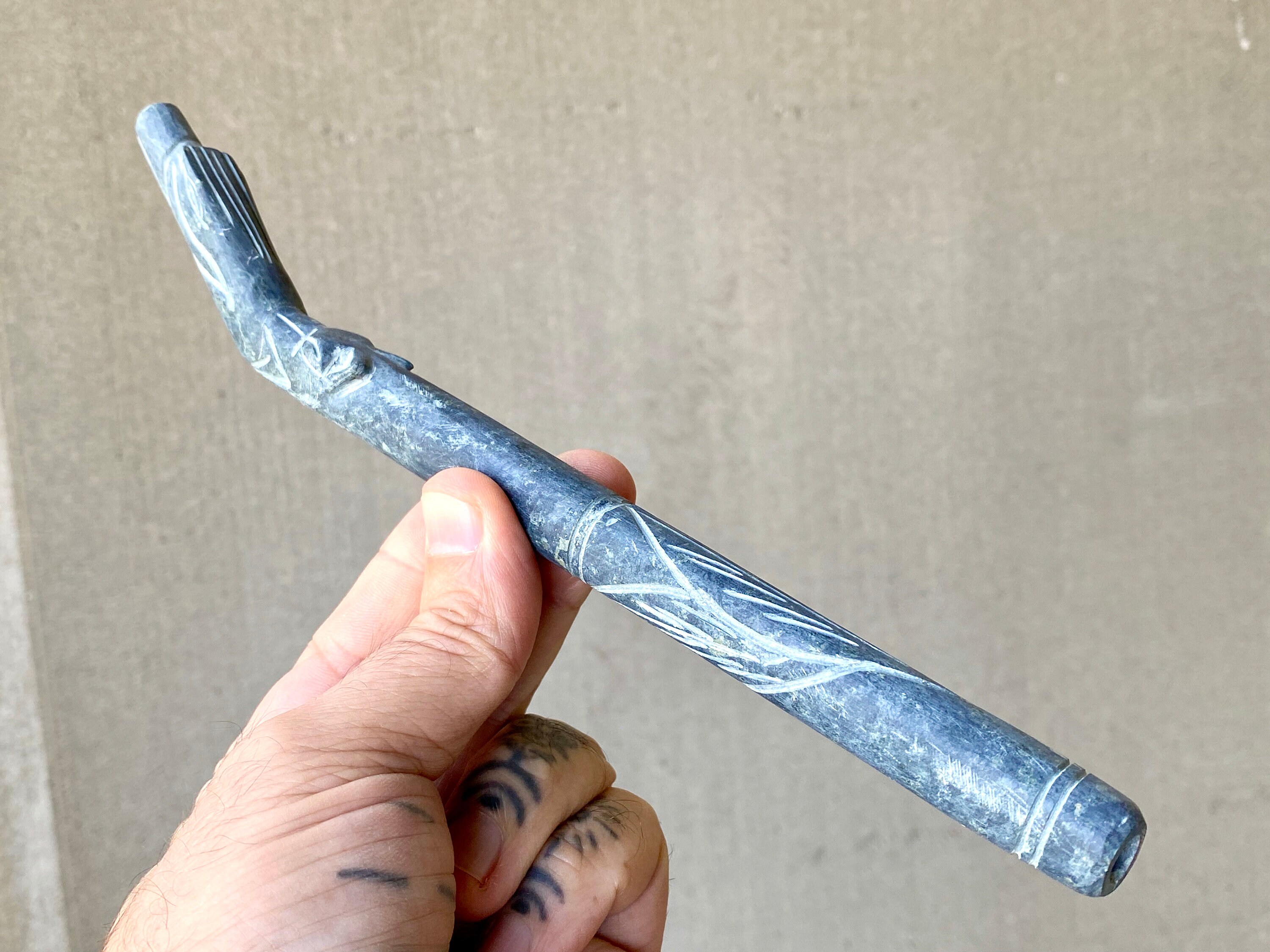 Stone Tepi Pipe, Puma (Jaguar) Eagle Carved Stone Tepi (Kuripe) for ...