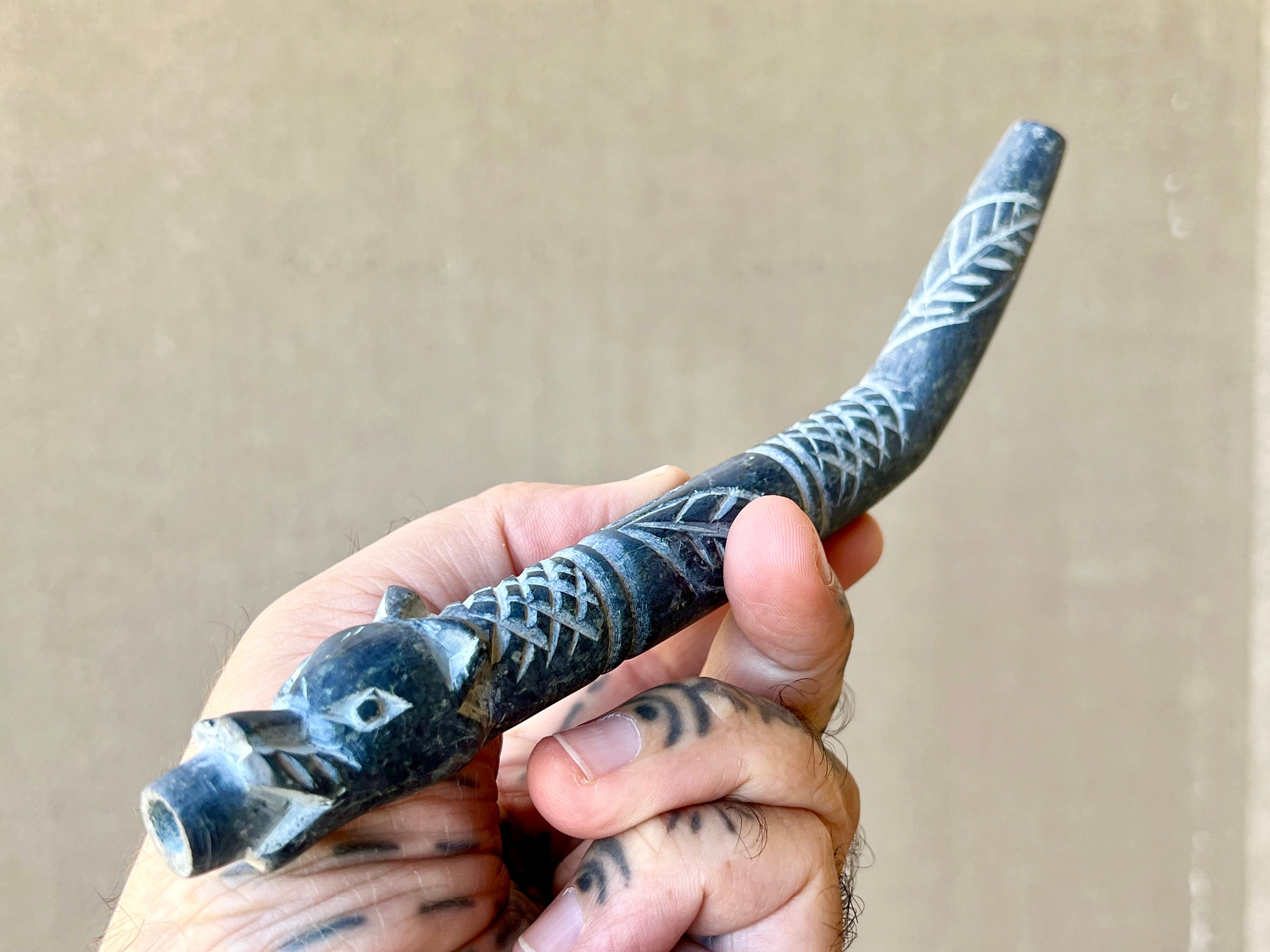 Stone Tepi Pipe, Andean Carved Stone Tepi, Your Choice of Serpent ...