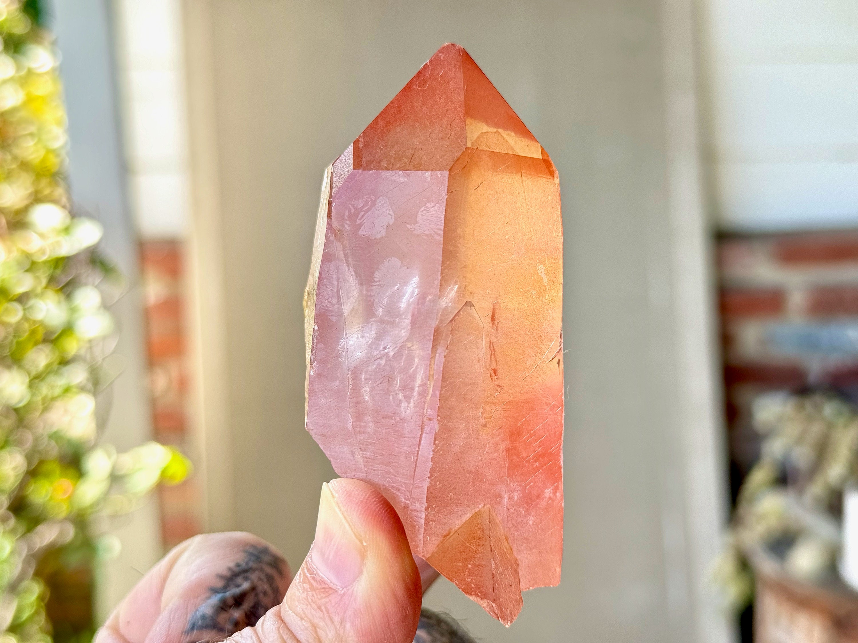 Pink Scarlet Temple Lemurian Quartz with Time Link (Divination) and ...