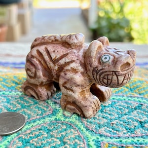 Incan Puma Statue, Jaguar Totem Carving for Shamanic Mesa, Hand Carved ...