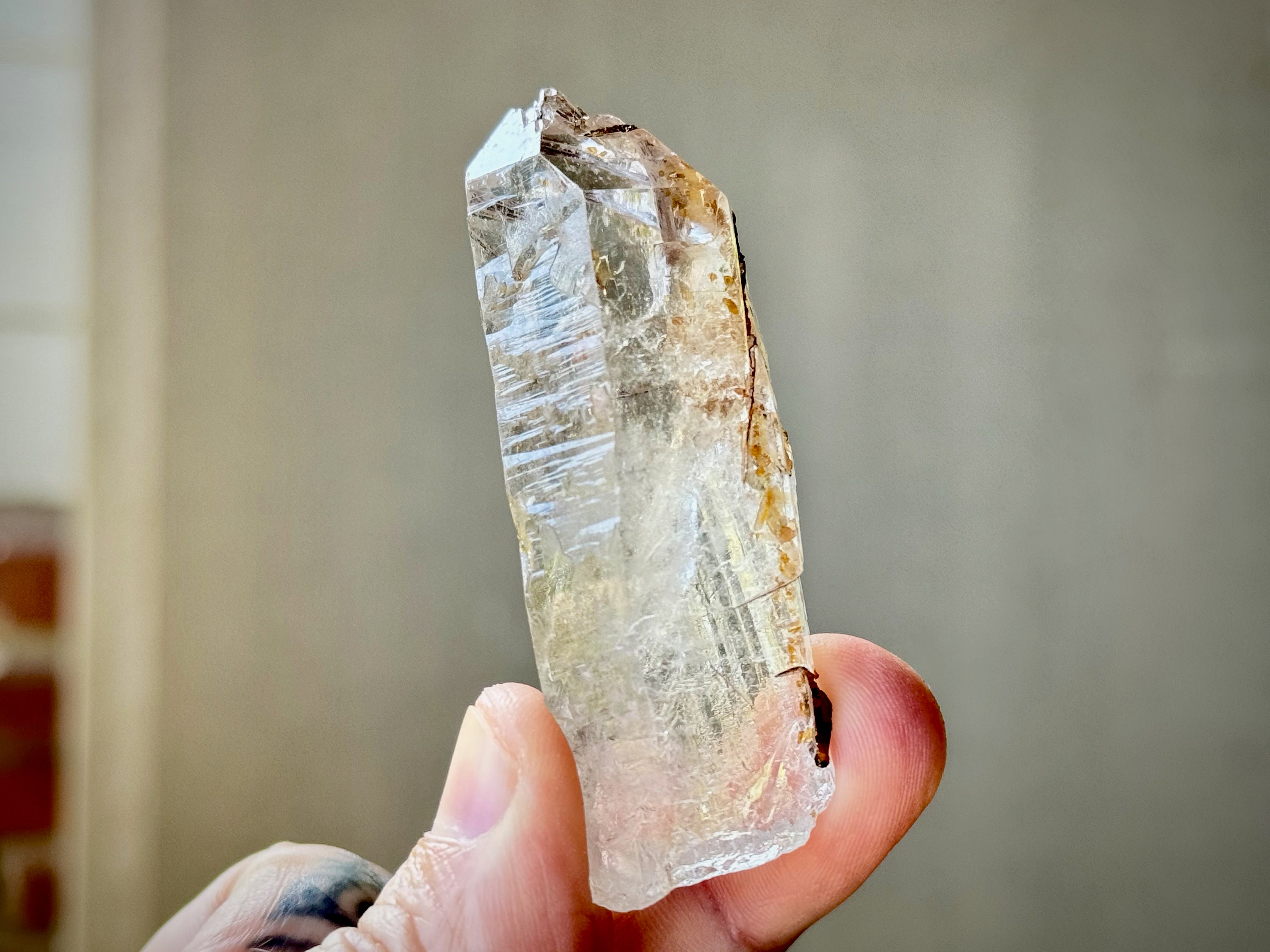 Brookeite Included Quartz with Golden Anatase, New Find, Rare Inclusion ...
