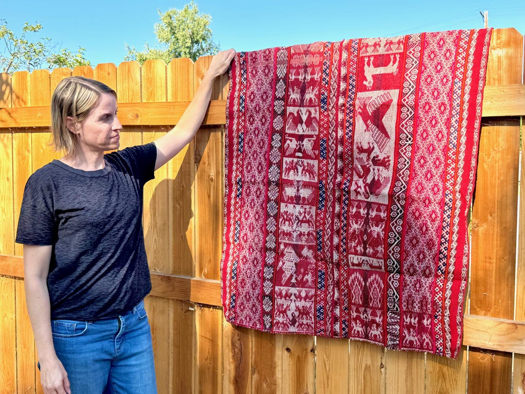 Vintage Andean Manta Cloth From Patakancha, Ollantaytambo, Large Size ...