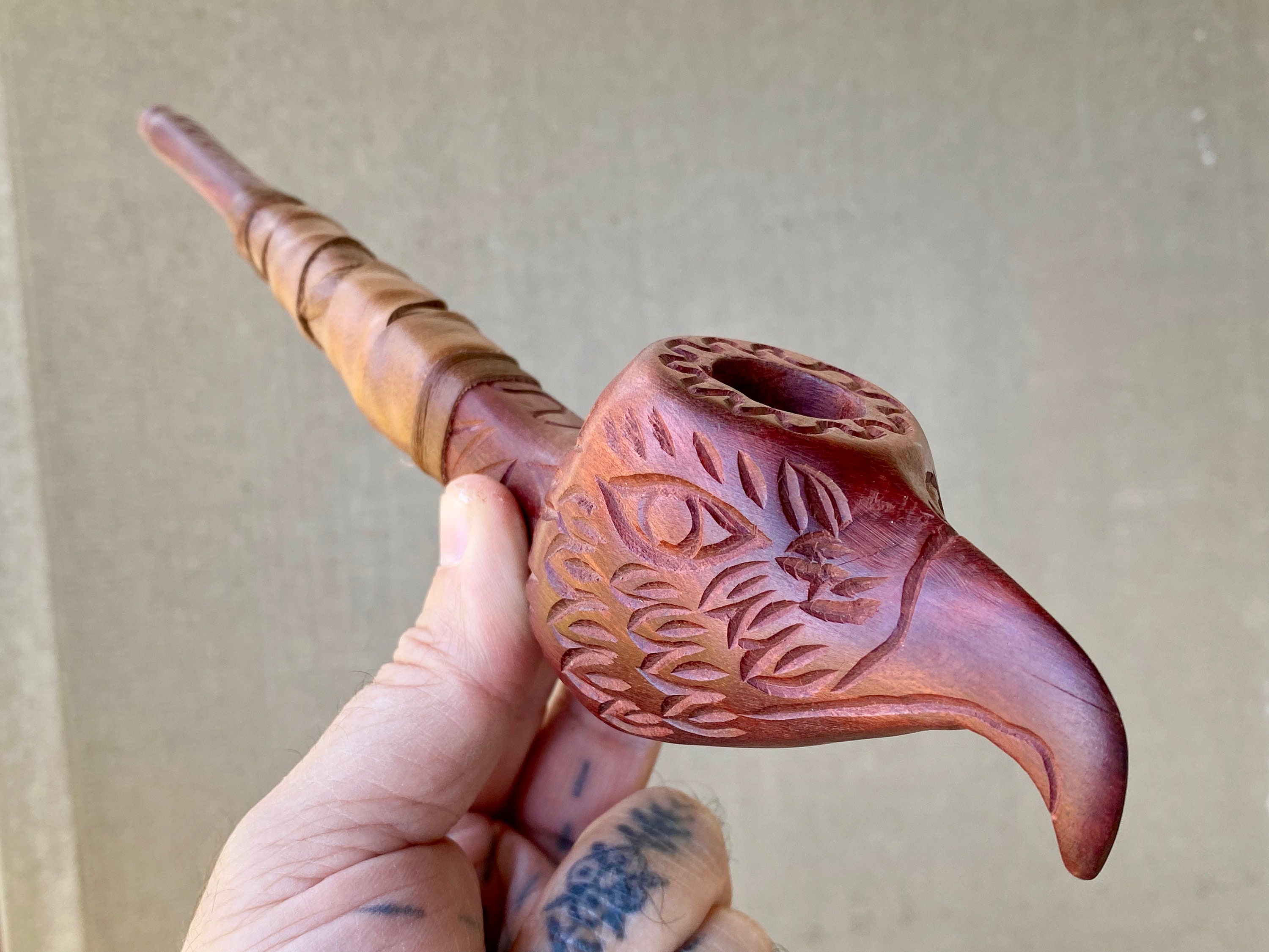 Tobacco Pipe, Hand Carved Eagle Pipe for Mapacho, SCRATCH AND DENT ...
