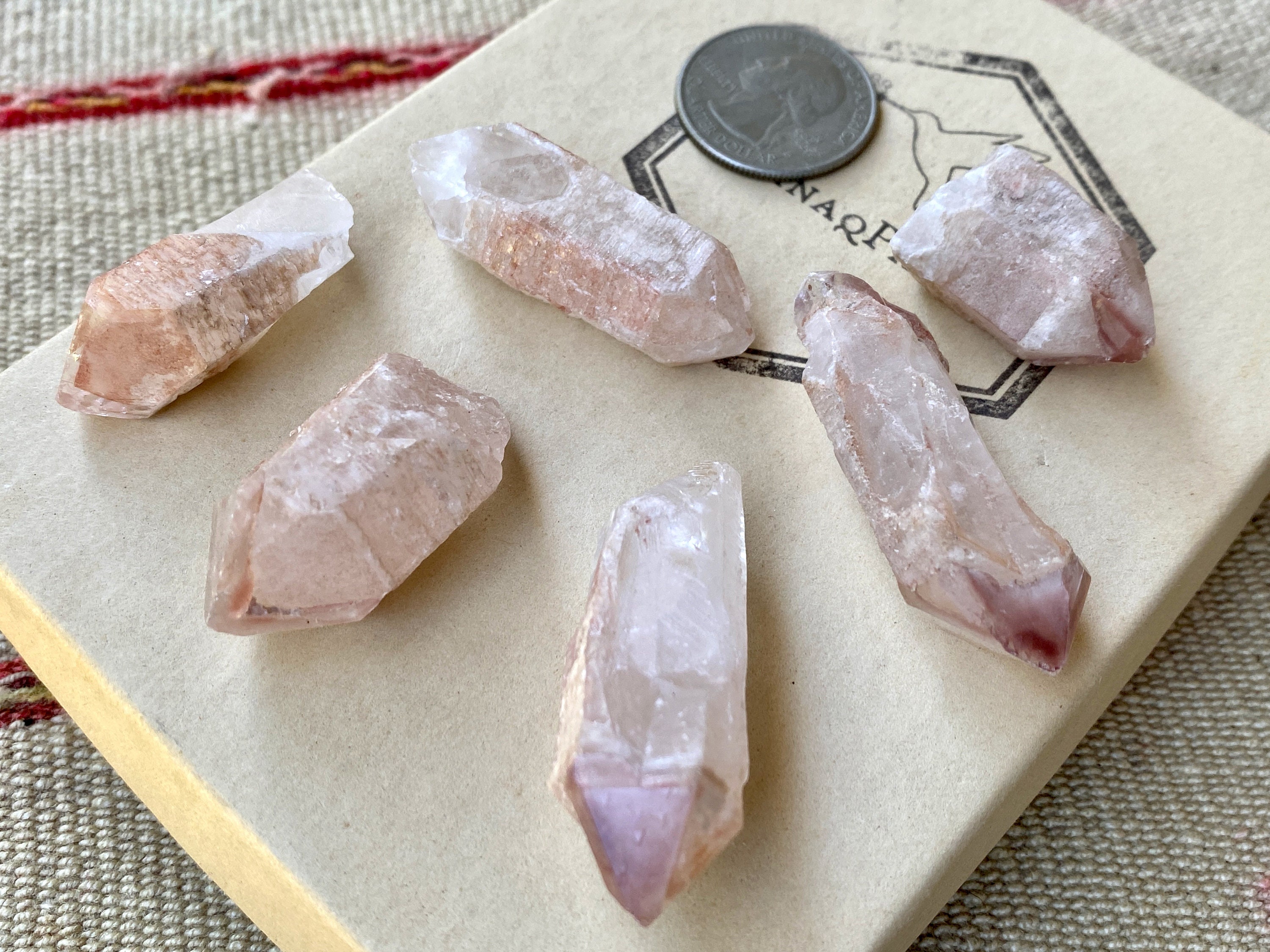 Pink Lithium Phantom Quartz Lot, 6 Pieces, New Find, Energetic Balance ...