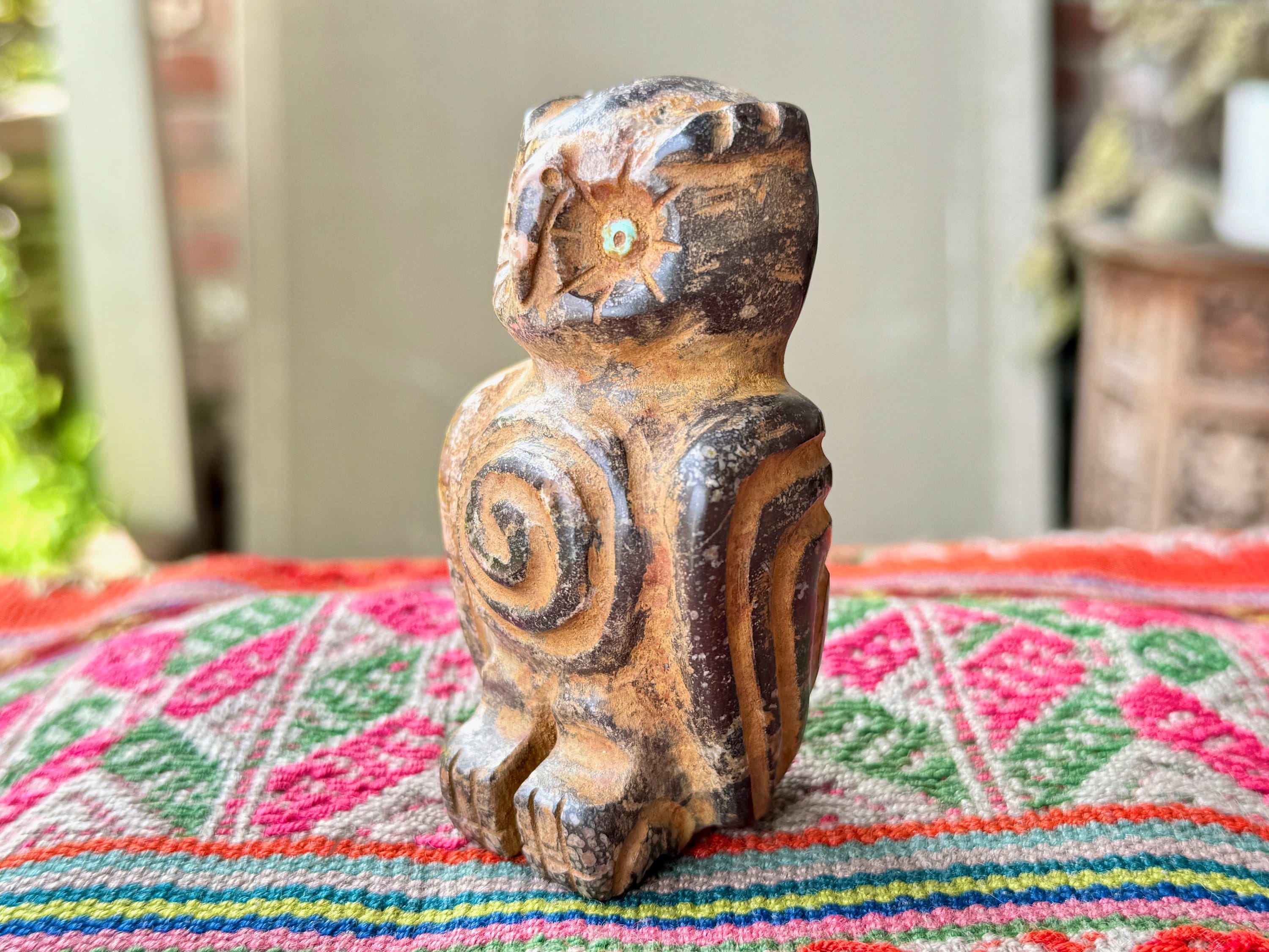 Incan Owl Totem by Peruvian Artist Ruben Layme, Andean Owl Statue ...