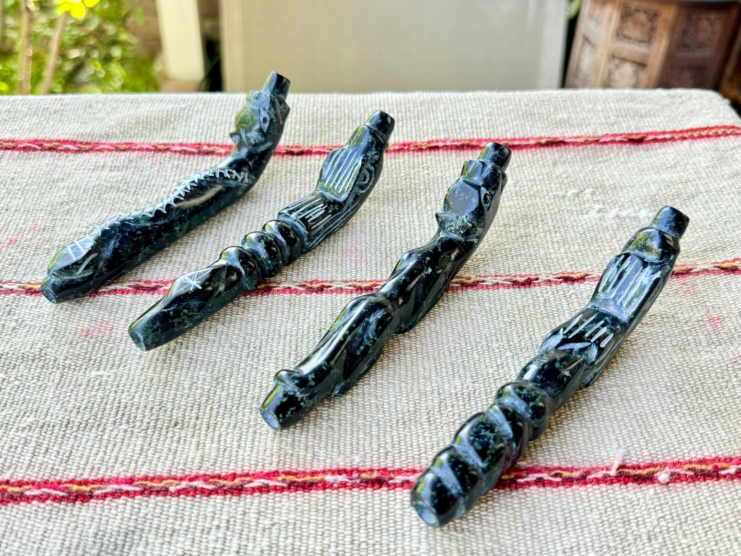 Stone Tepi Pipe, Jaguar/puma or Eagle With Serpent, Shamanic Applicator ...