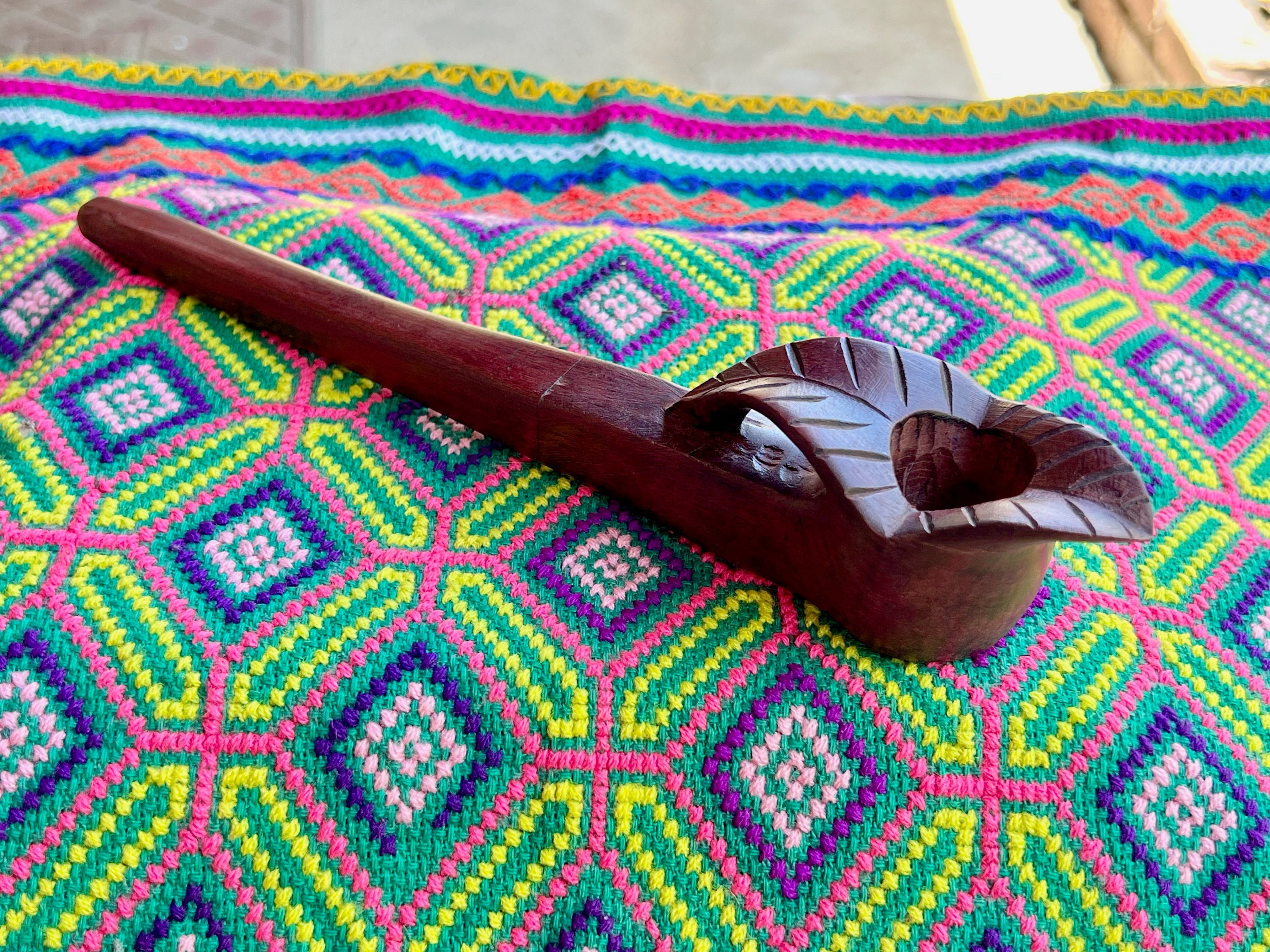 Mapacho Pipe by Peruvian Artist Juan Civis, Traditional Shipibo Pipe ...