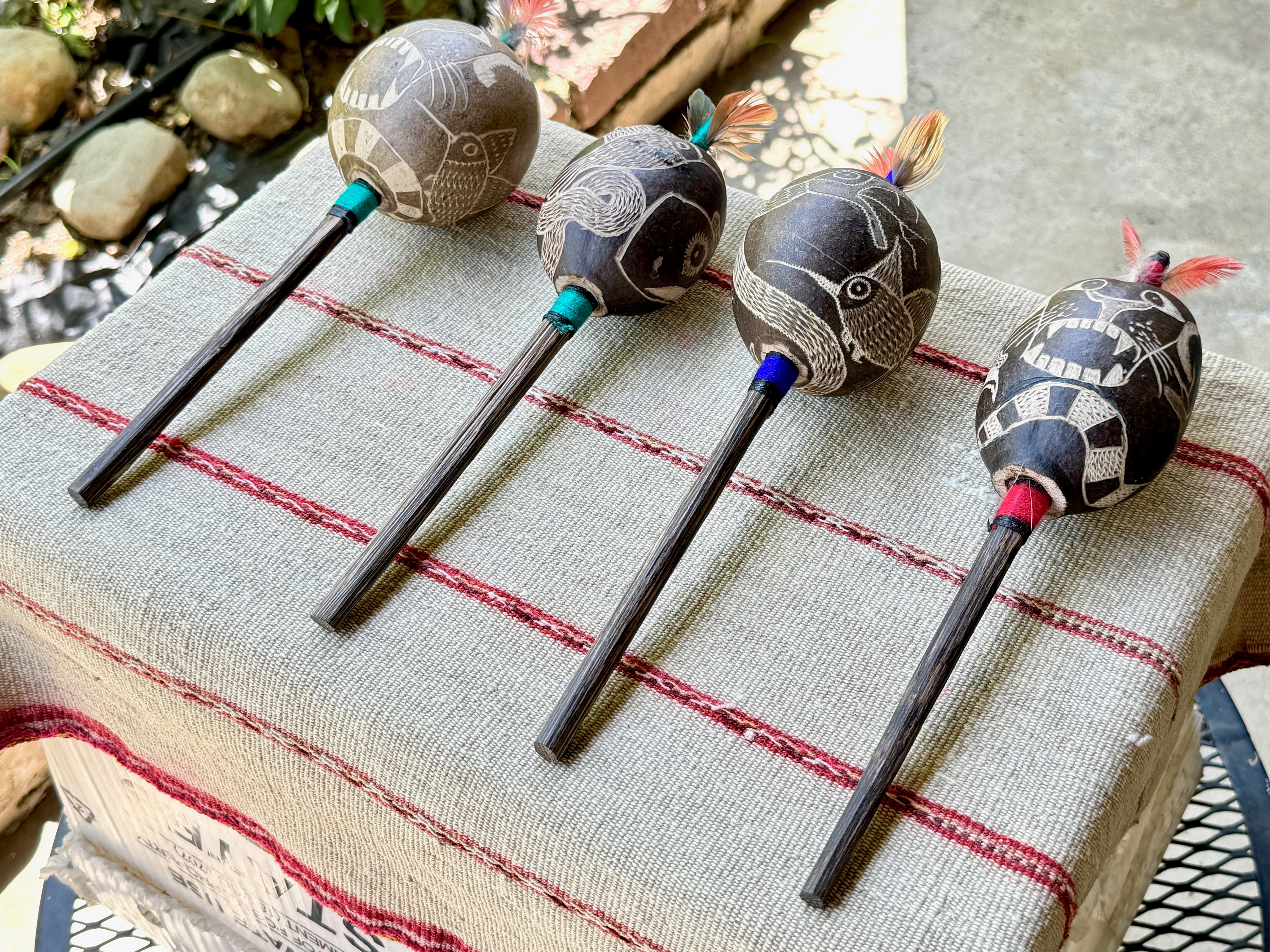 Shaman Rattle with Condor, Jaguar, Hummingbird and Serpent, Traditional ...