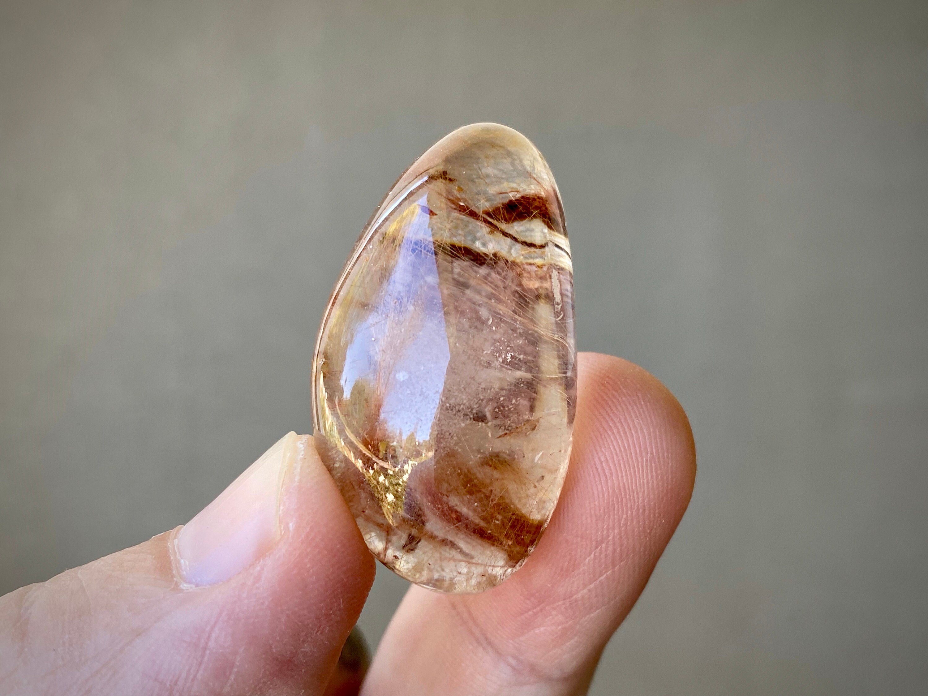 Quartz Crystal Dome with Golden Rutile and Red Rutile, Rare Find ...