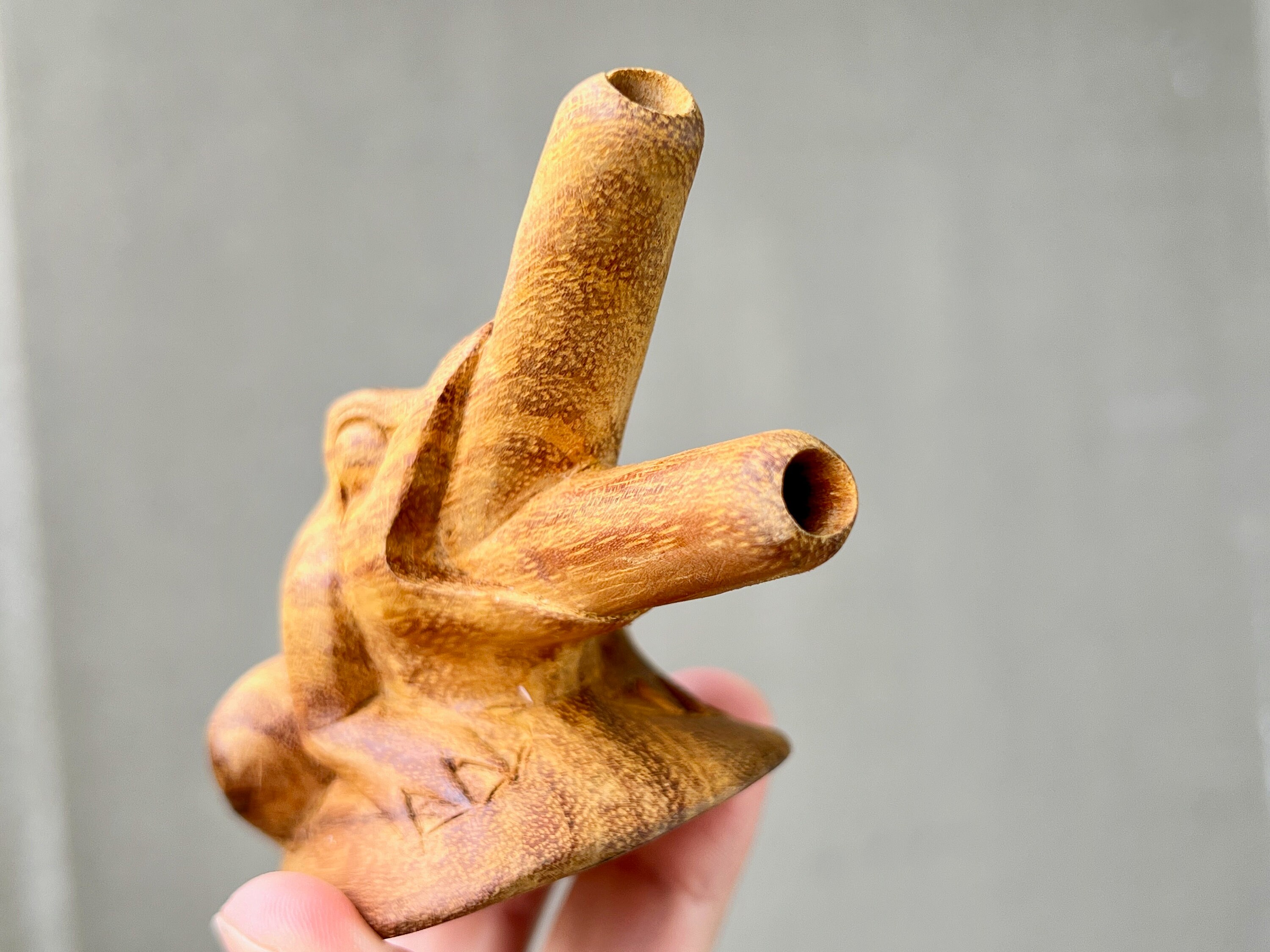 Frog Totem Kuripe, Solid Wood Single Block Kuripe with Expressive ...
