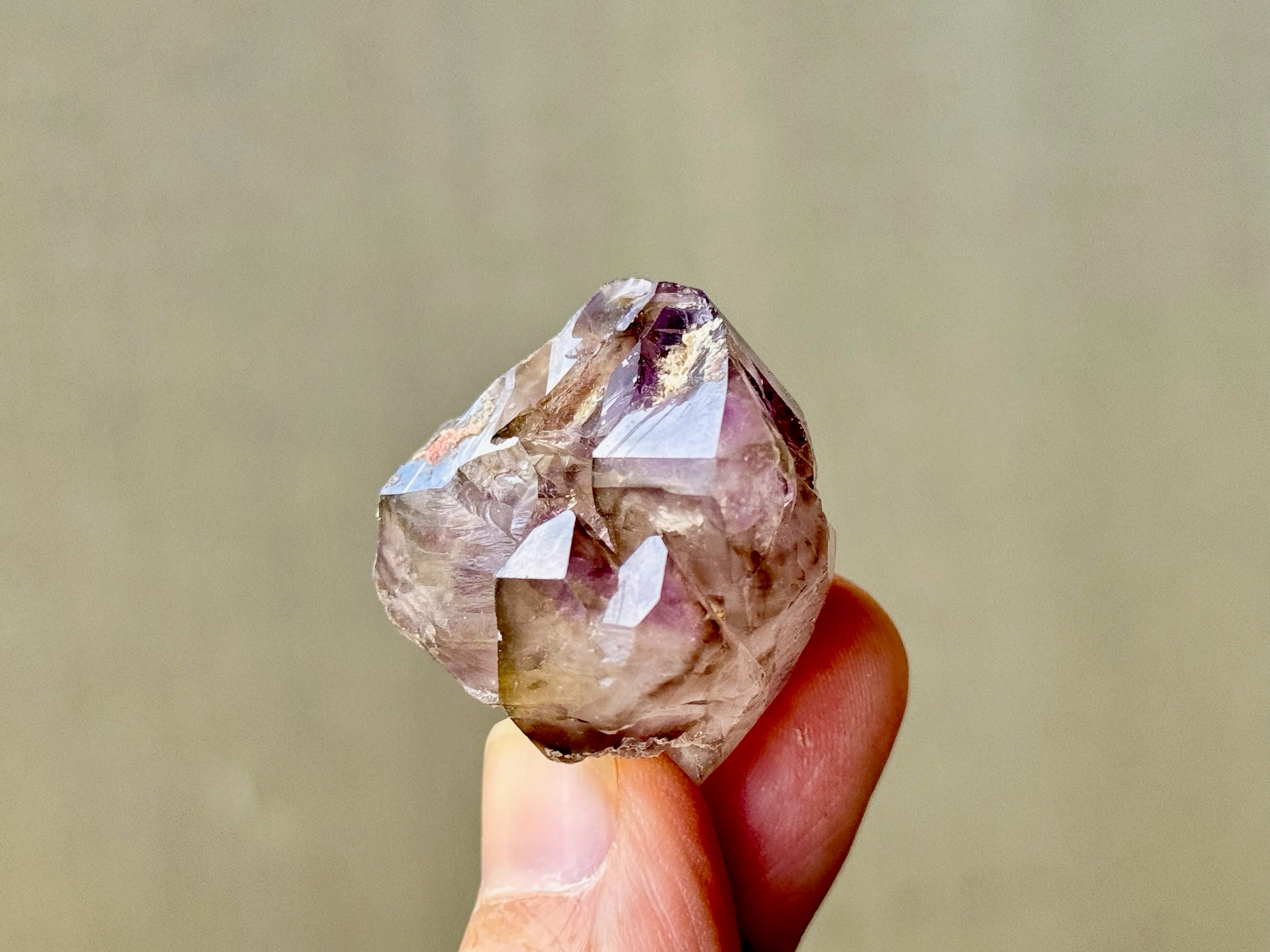 Elestial Smoky Jacare Quartz with Amethyst Inclusion, Grounding and ...