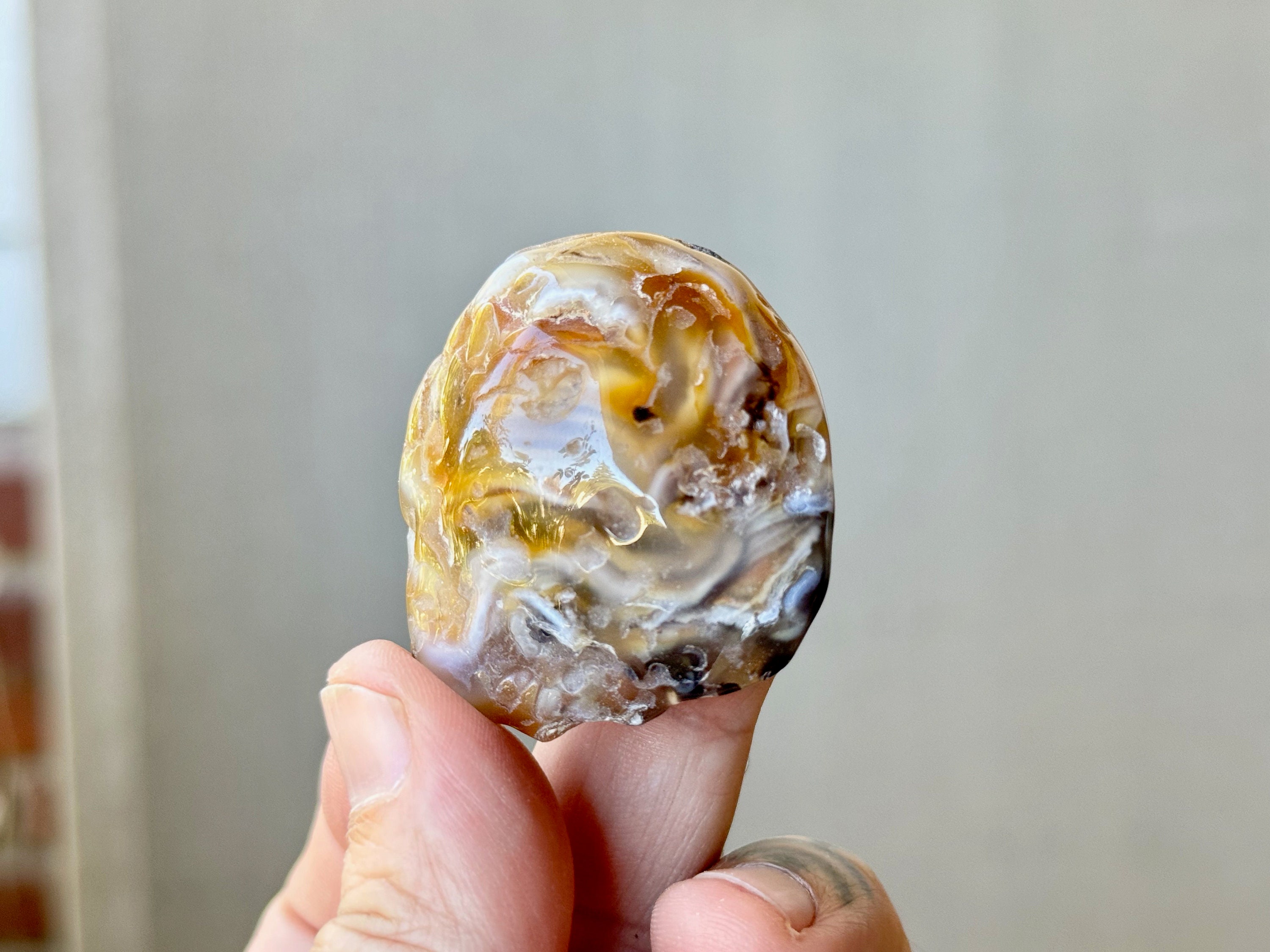 Enhydro Agate with Active Enhydro, Rare Find, Ocean Agate with Moving ...