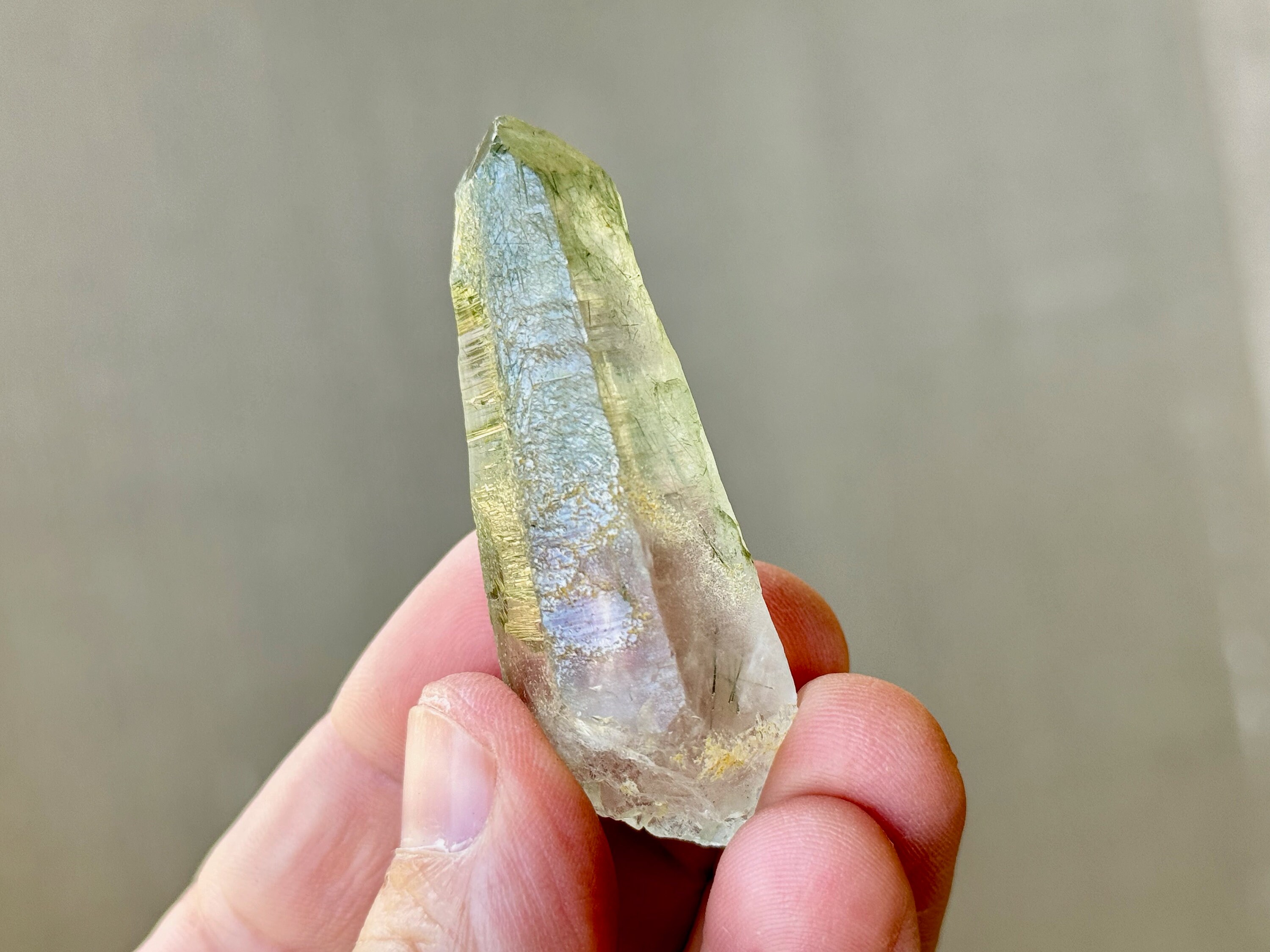Green Chlorite Quartz with Actinolite Needle Inclusions, New Find ...