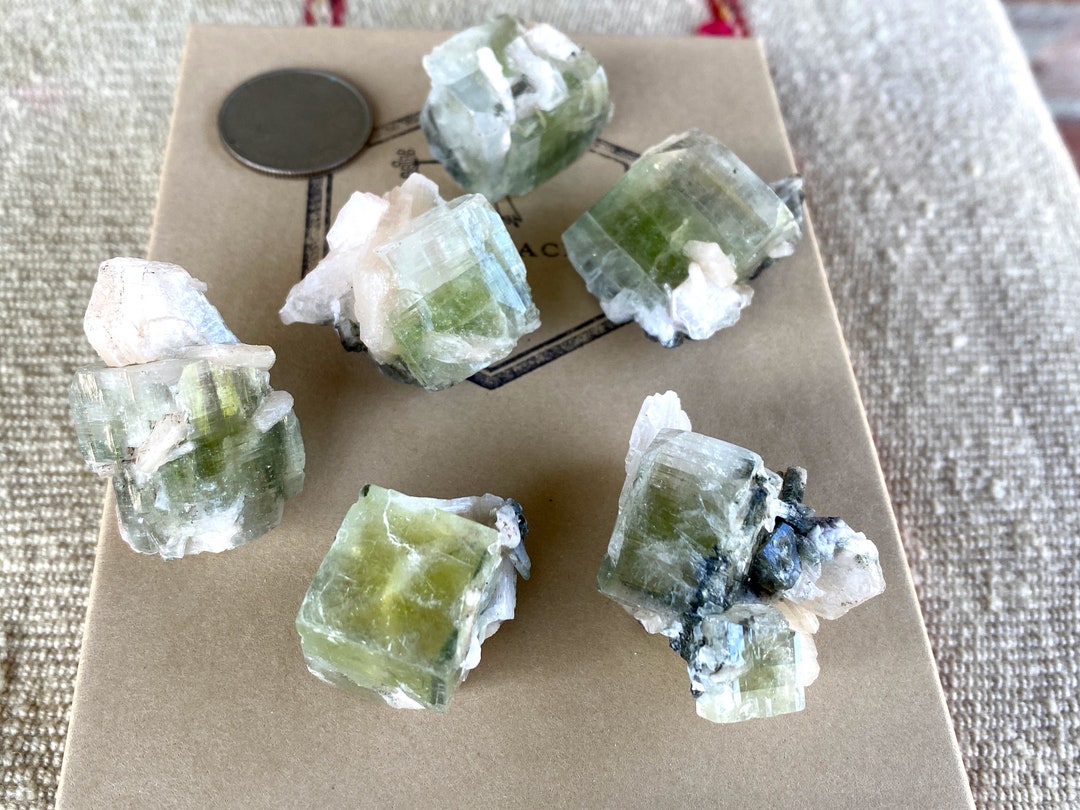 Green Apophyllite Quartz Lot, 6 Pieces, Rarest Apophyllite Color, New ...