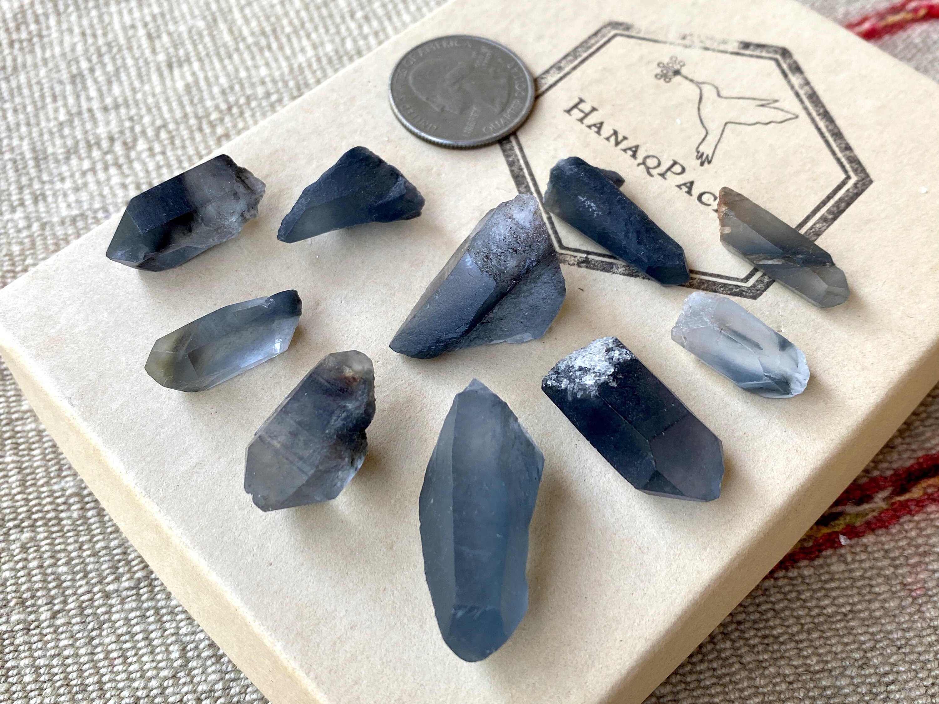 Blue Tara Quartz Lot, 10 Pieces with Vibrant Blue Riebeckite Inclusions ...