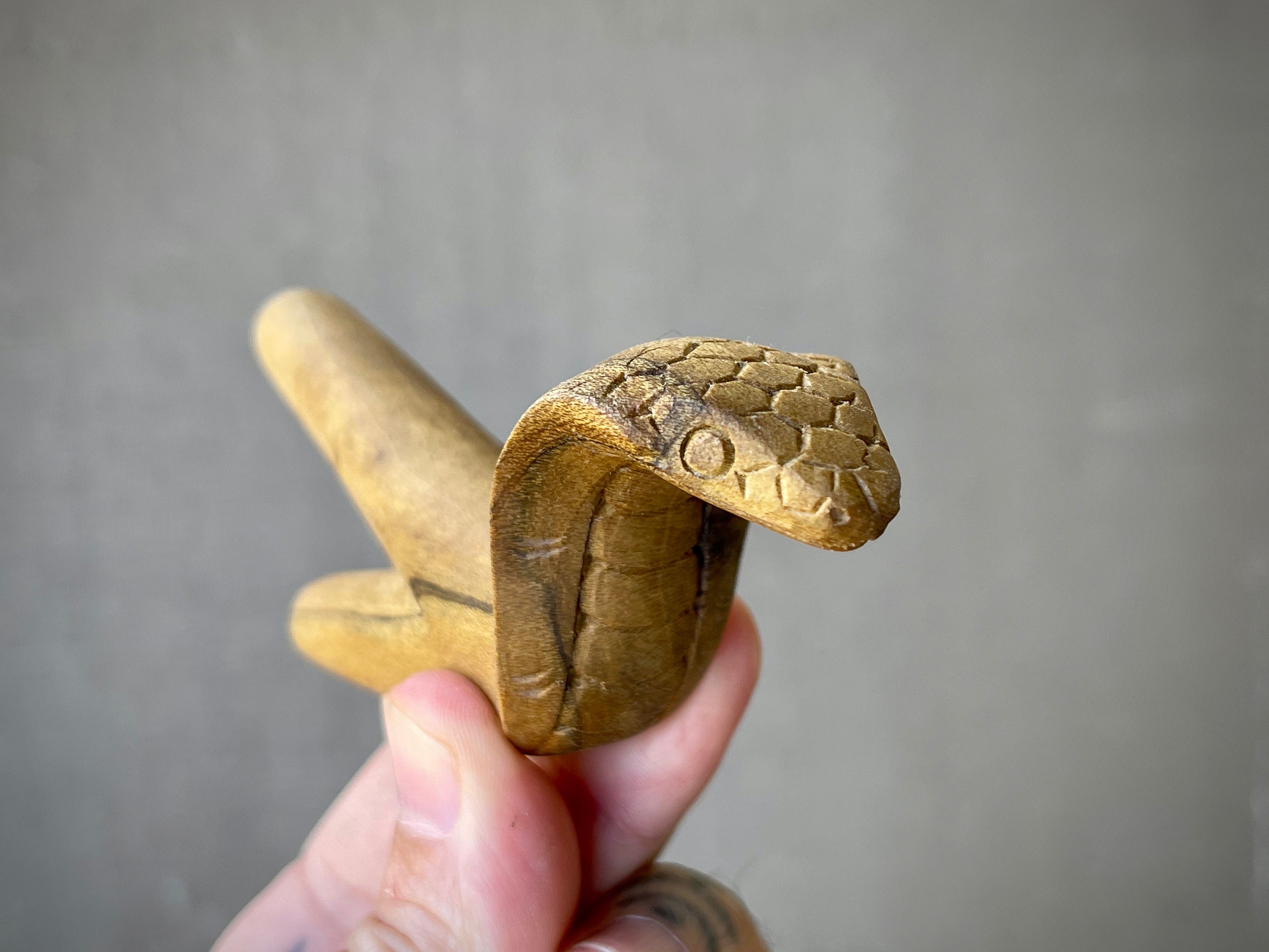 Kuripe, Solid Wood Cobra Snake Kuripe, Single Block, Hand Carved ...