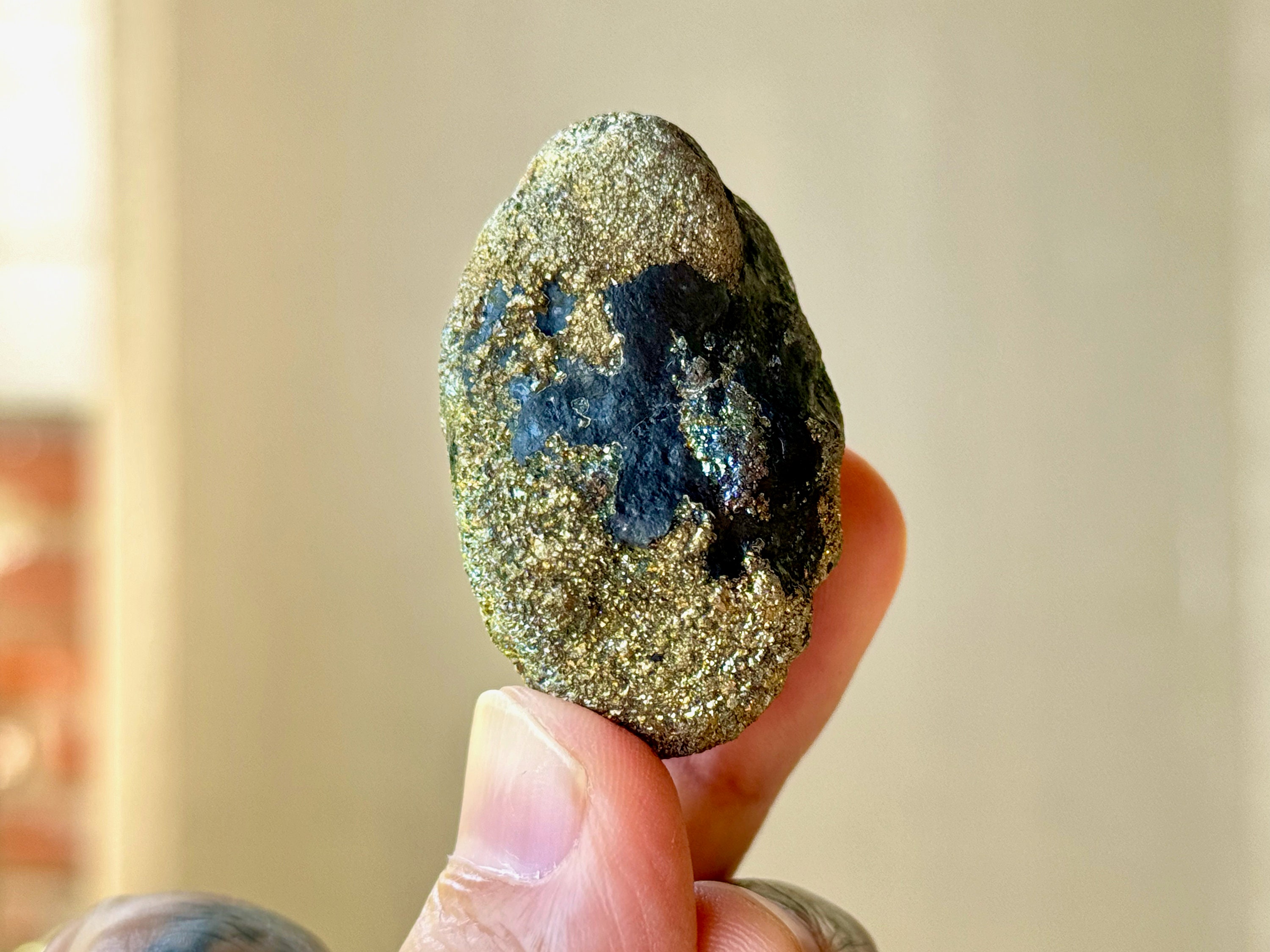 Rainbow Marcasite Nodule with Natural Iridescence, 75g, Golden Prophecy ...