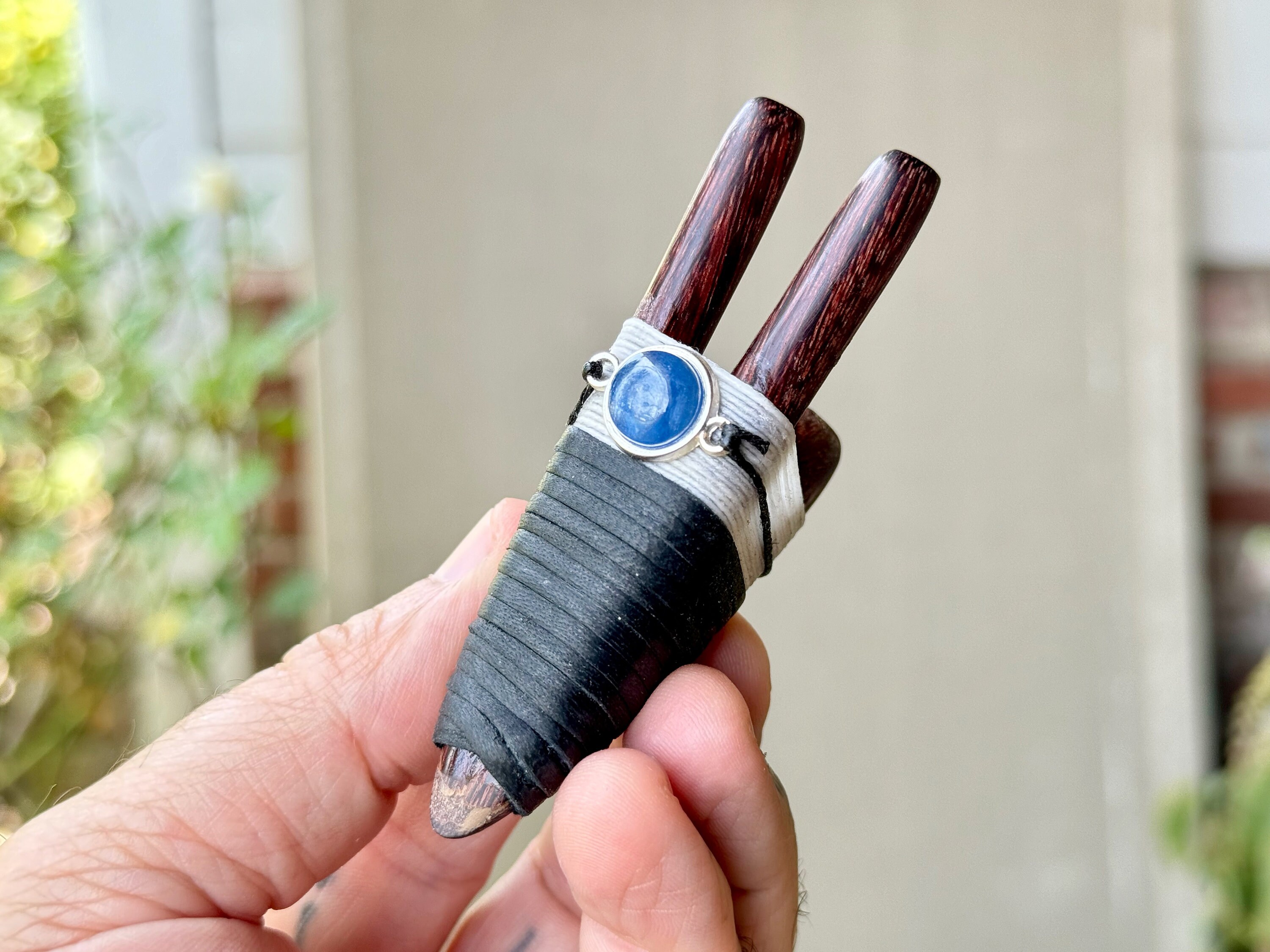 Double Kuripe Pipe, Handcrafted Natural Dark Wood Double Barrel Kuripe ...