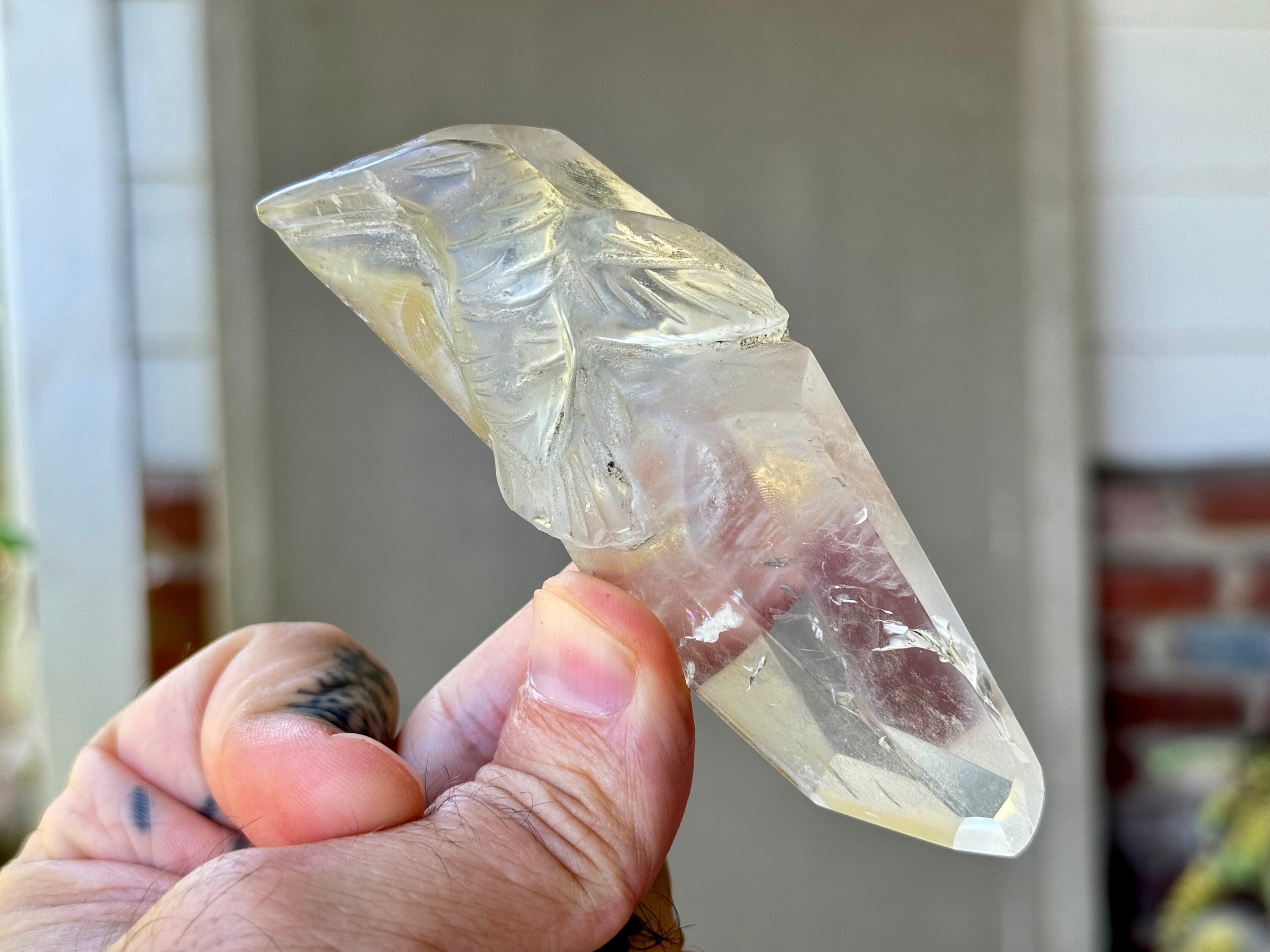 Blue Needle Quartz Crystal Hummingbird by Peruvian Artist Mario Deza ...