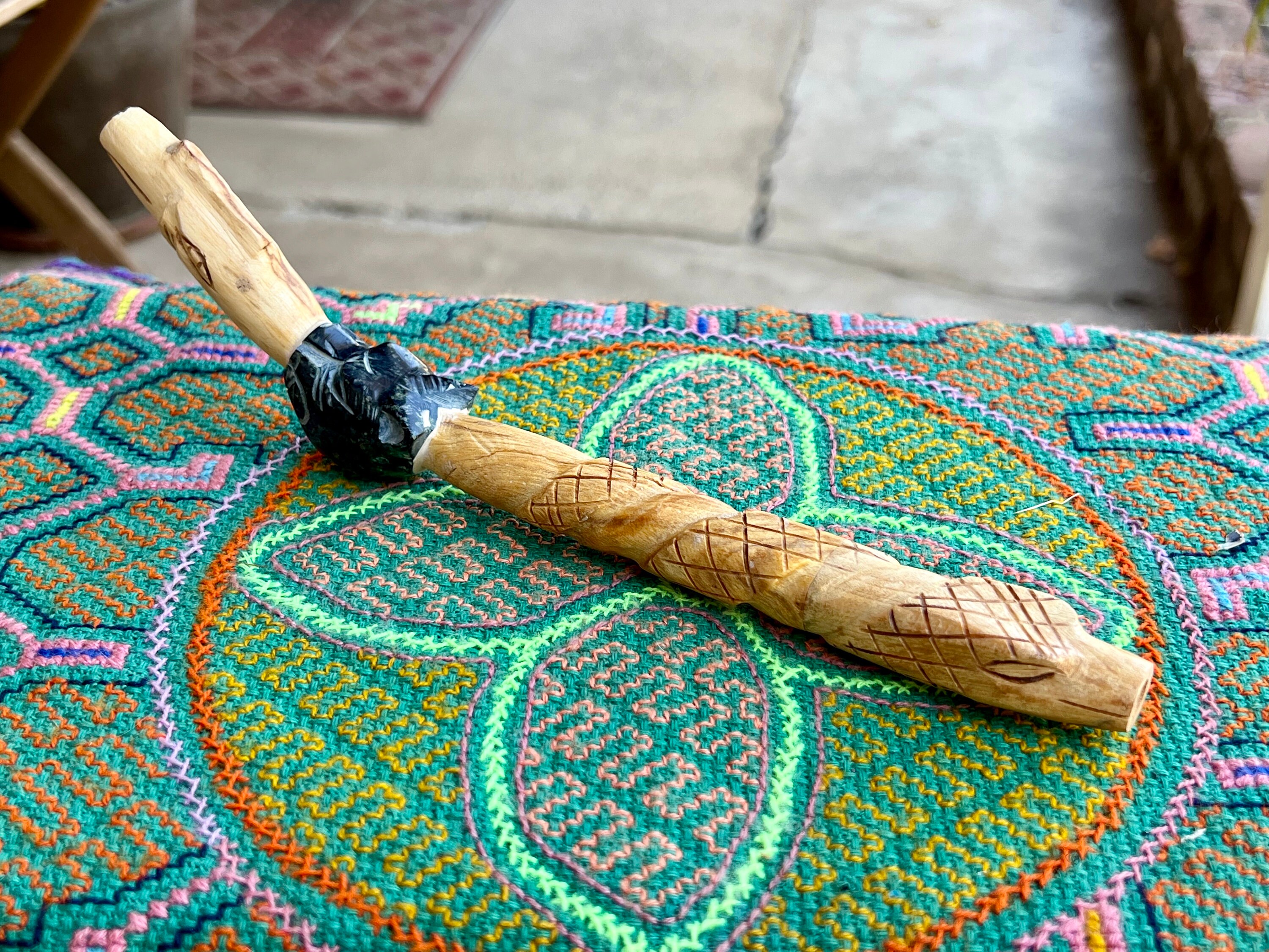 Incan Trilogy Tepi Pipe, Palo Santo Wood & Stone Tepi with Puma, Condor ...