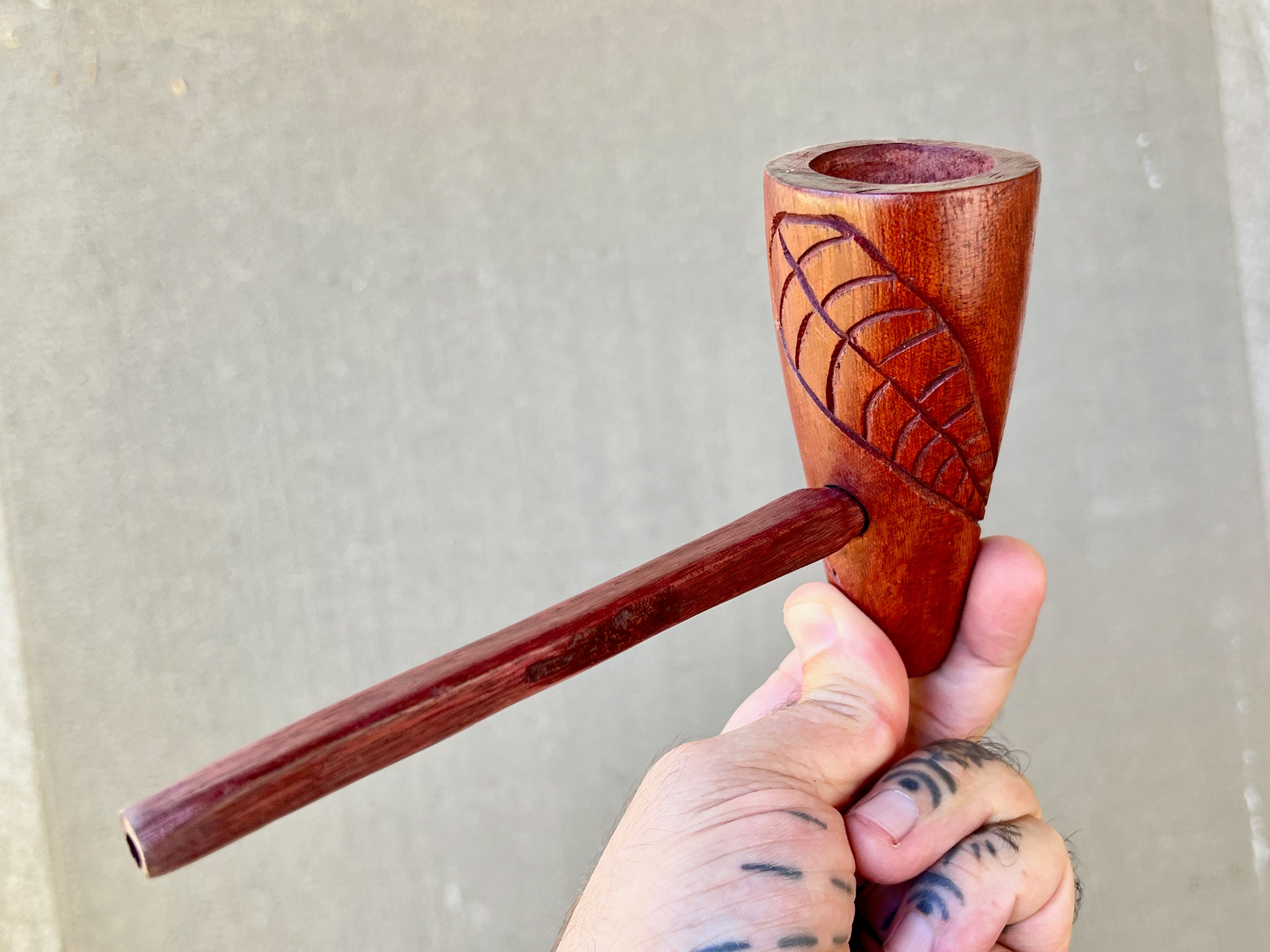 Mapacho Pipe by Peruvian Artist Luis Bocanegra, Solid Wood, Traditional ...