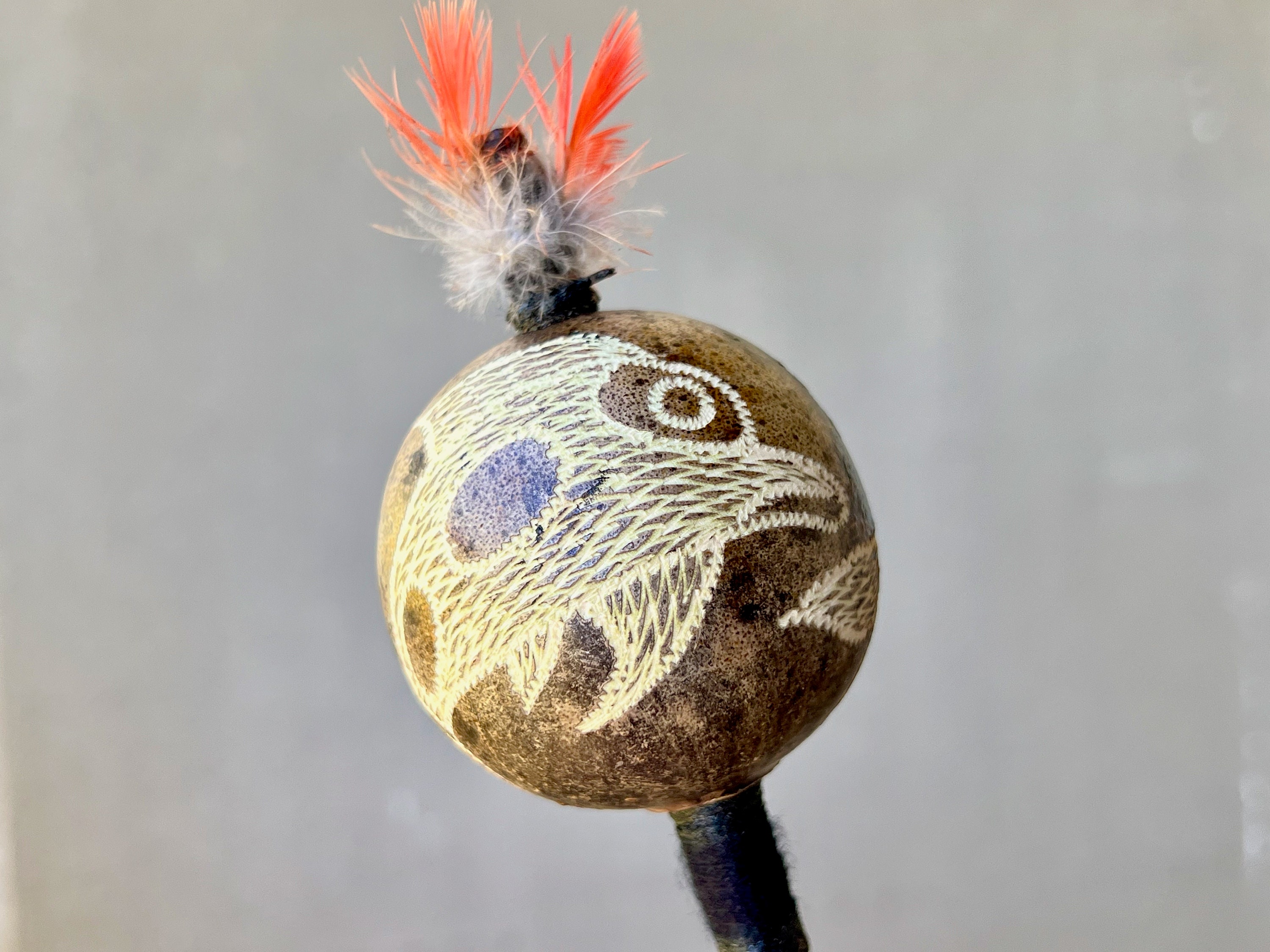 Shaman Rattle with Butterfly, Hummingbird or Dolphin, Traditional Small ...