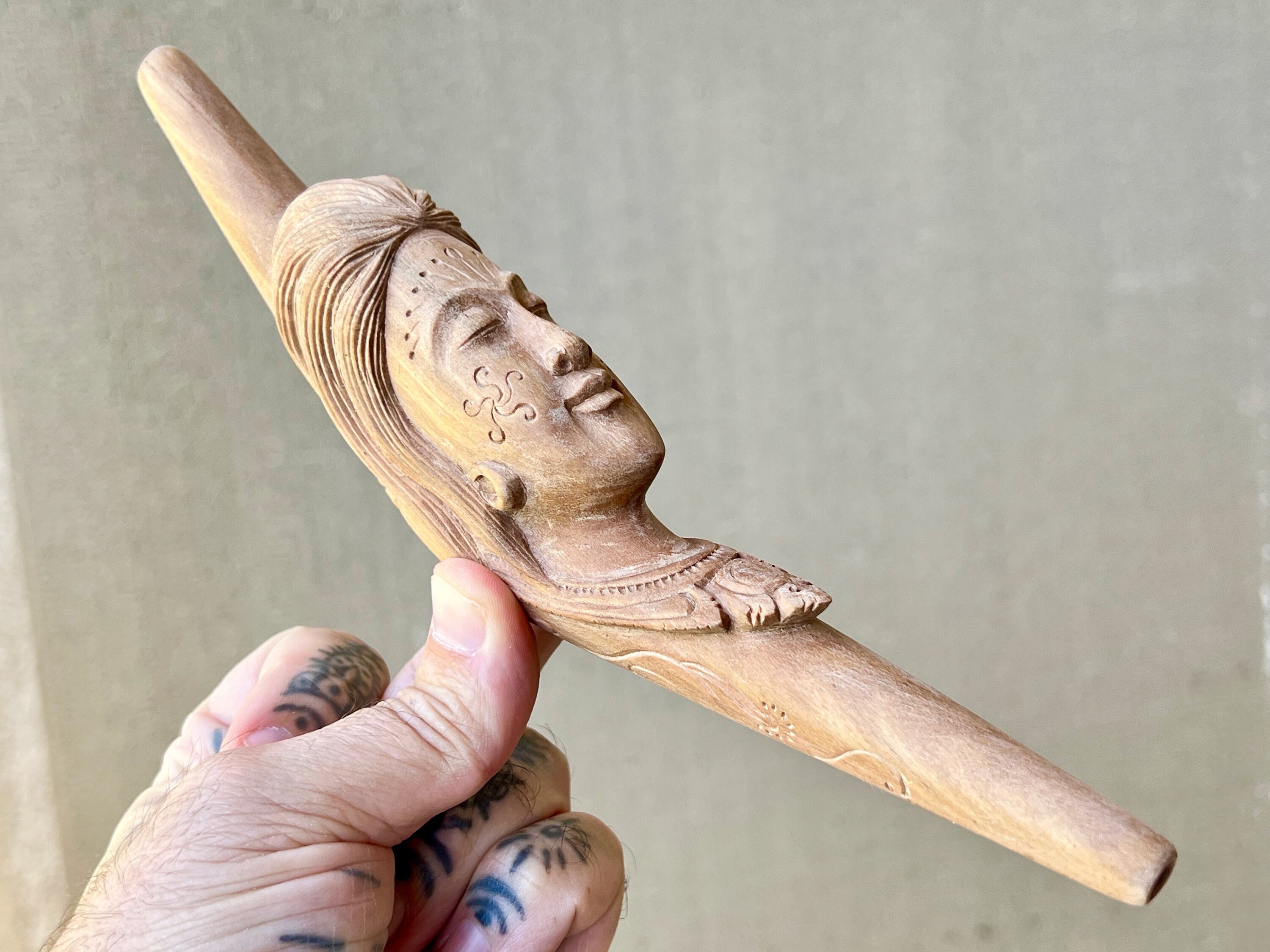 Goddess Tepi Pipe, Hand Carved from Solid Wood, Traditional Shamanic ...