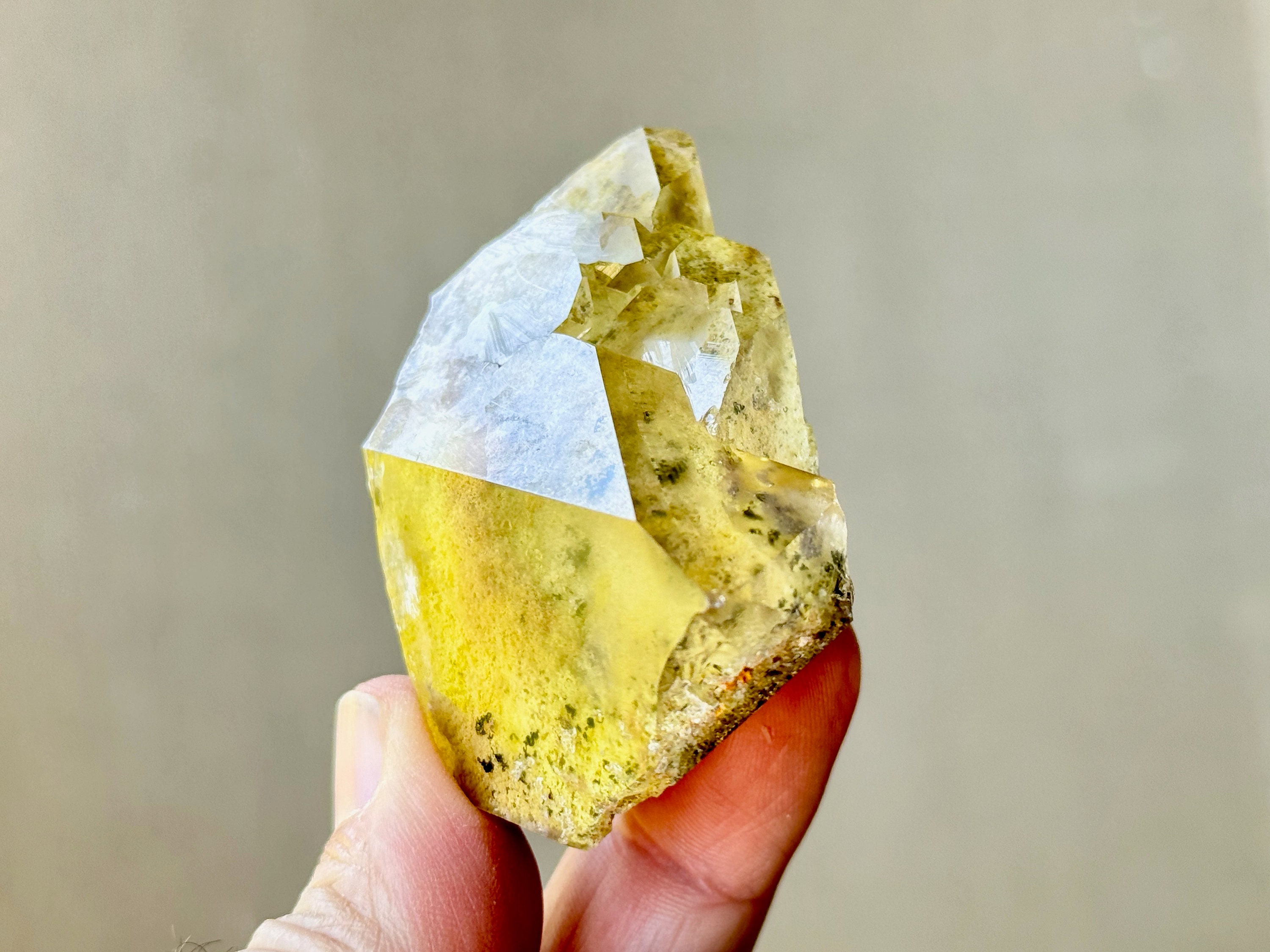 Yellow Lodolite Quartz with Vibrant Yellow Sulfite Inclusions, Water ...