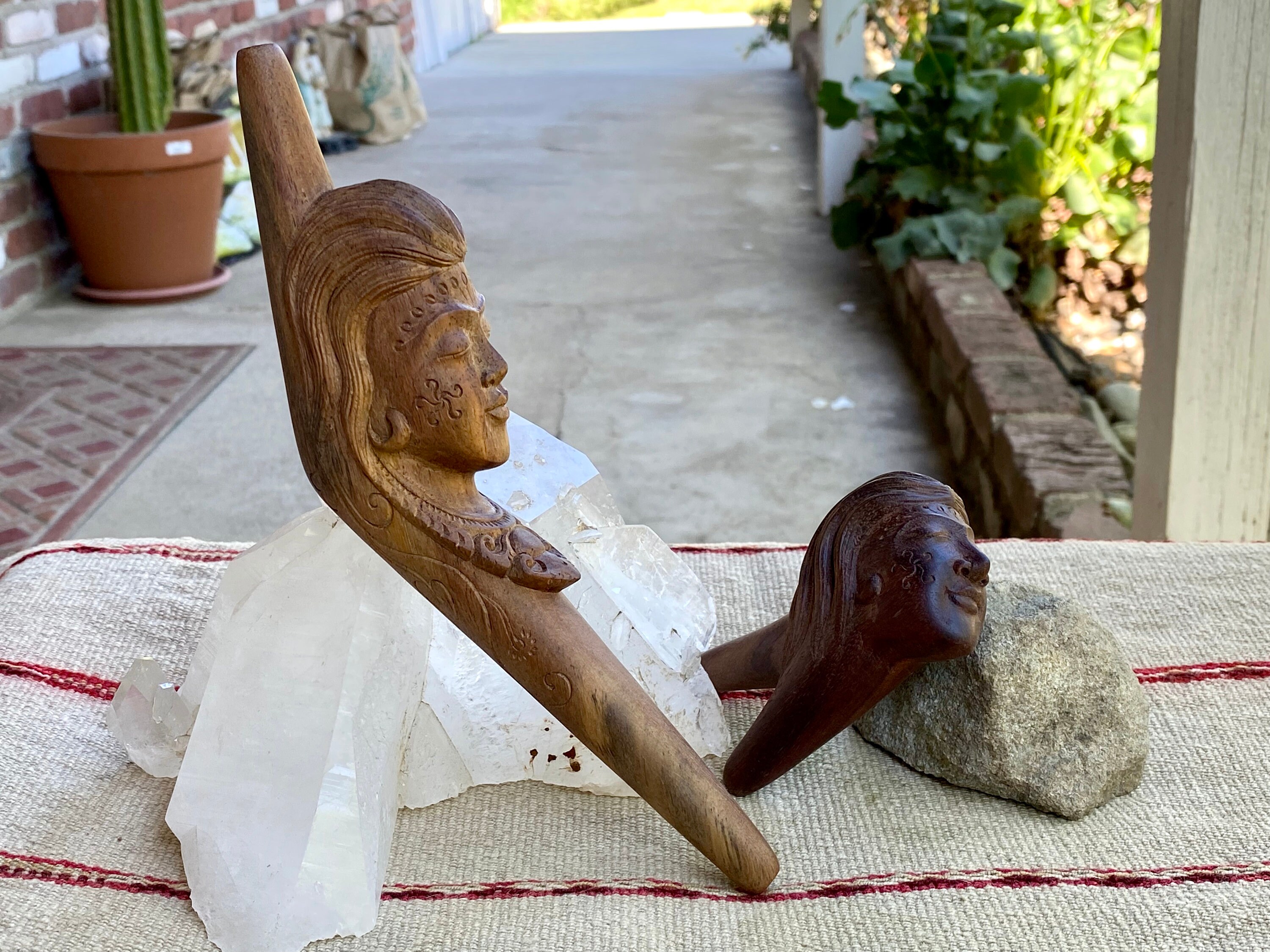 Divine Feminine Kuripe and Tepi Set, Solid Wood Goddess Kuripe and Tepi ...